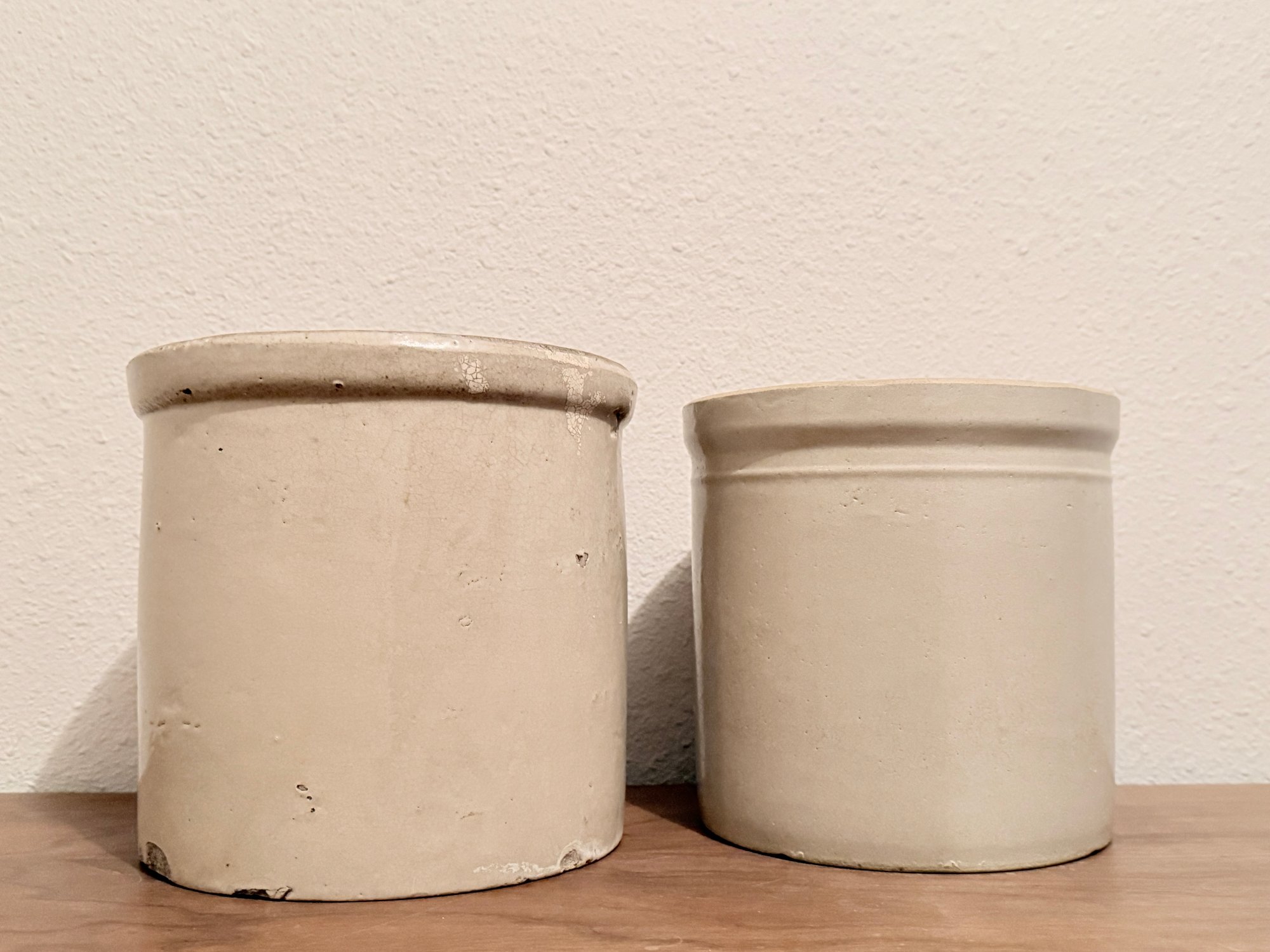 Pair Of Vintage Stoneware Crocks #234782 | Auctionninja.com