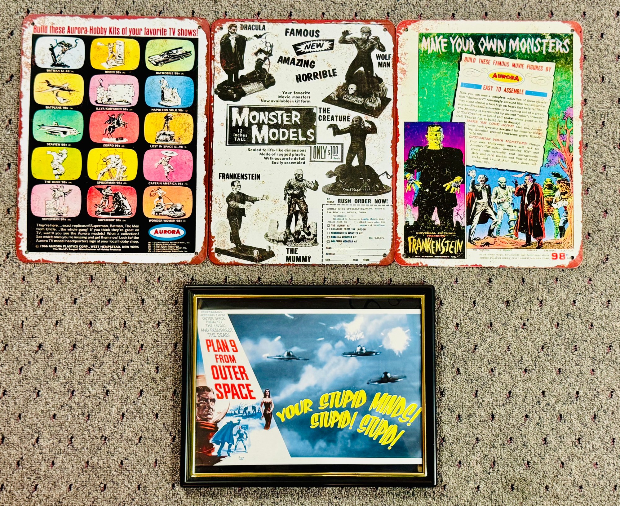 Vintage Metal Advertising Signs For Aurora Model Kits #252368 ...