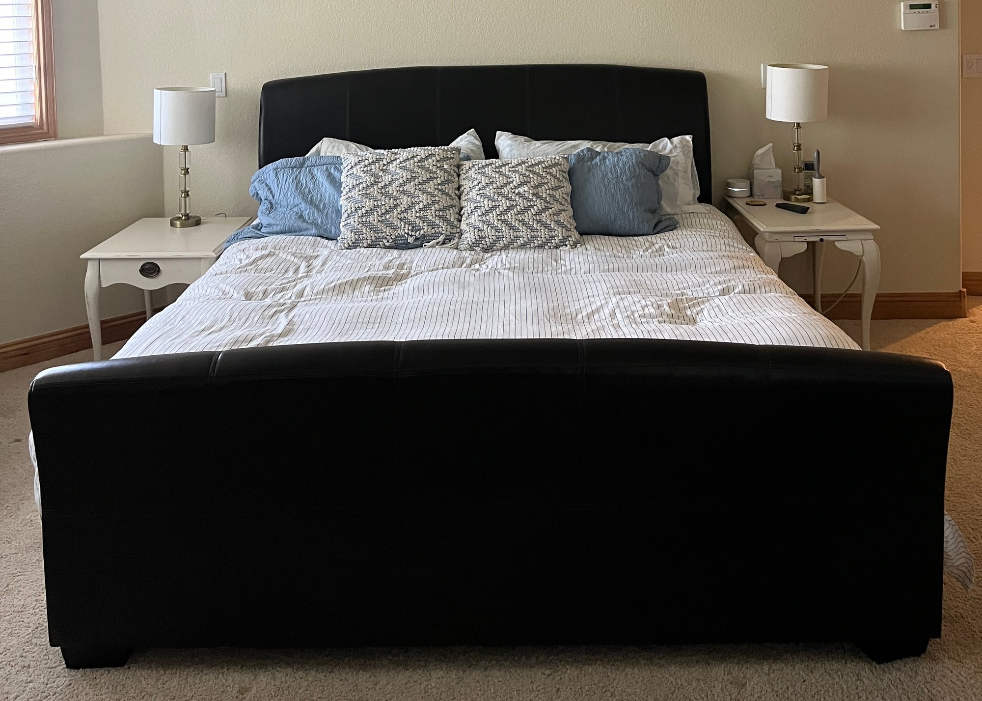 King-sized Sleep Number Bed With Leather Headboard And Footboard ...