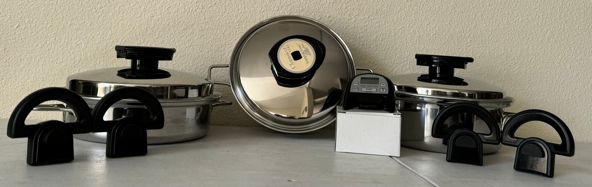 Trio Of Calssica Gold Temp Tone Plus Pots W/ Lids #195314 ...