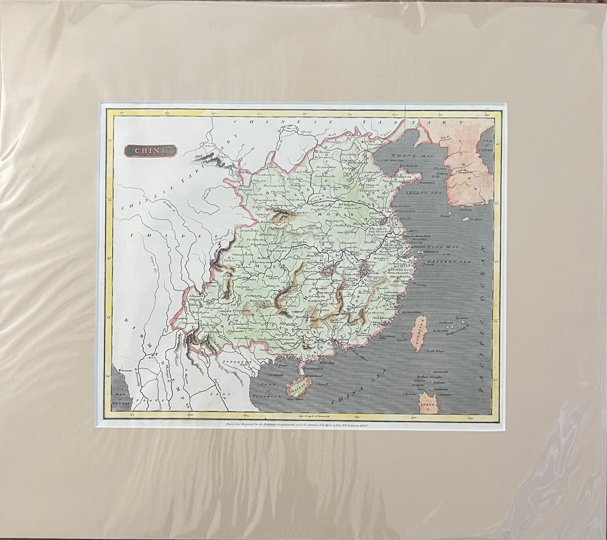 1820 - Map Of China, Hand Colored #205258 | Auctionninja.com