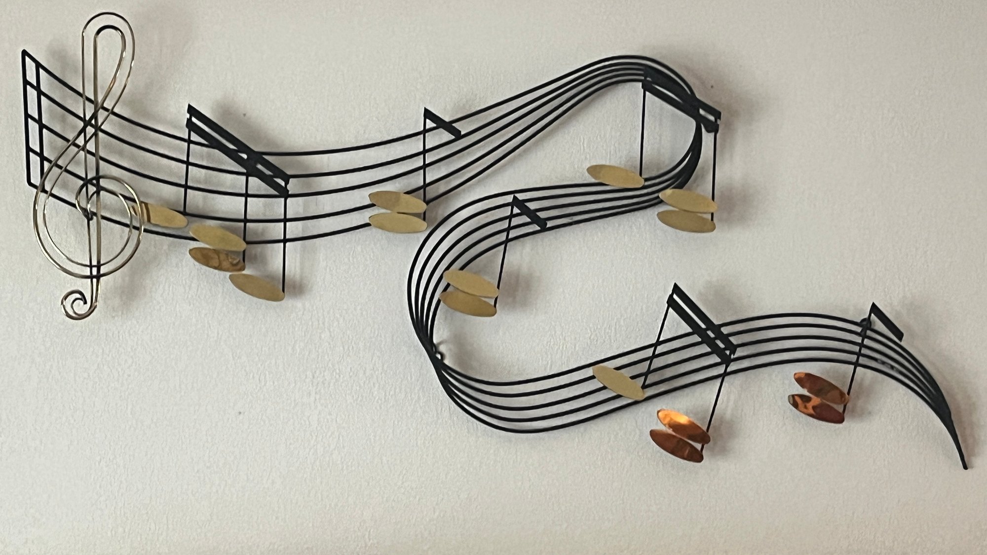 Large Metal Wall Art Of Musical Staff - Signed #206039 | Auctionninja.com
