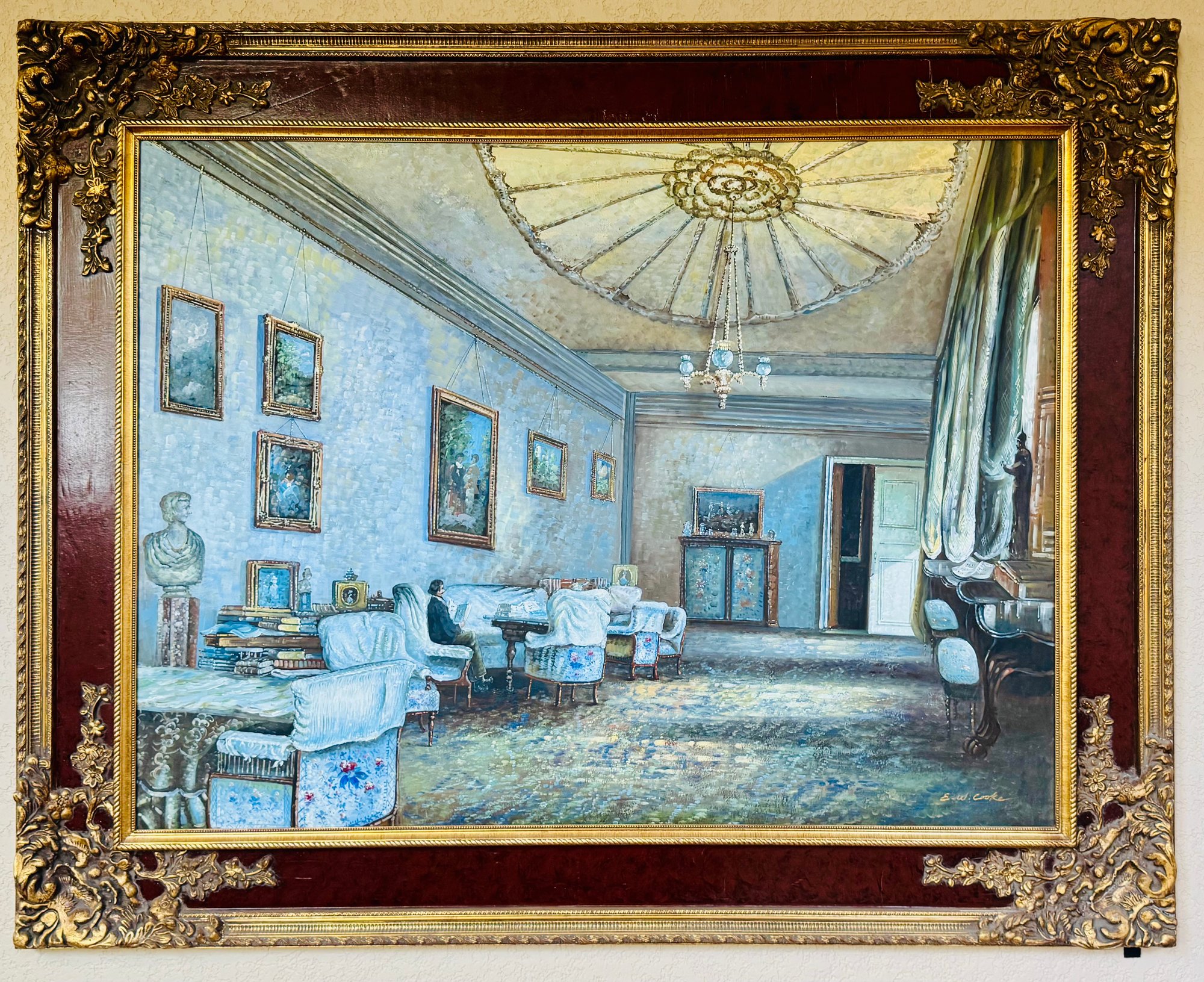 Framed Oil On Canvas Vienna Salon Painting Signed By Artist Edward ...