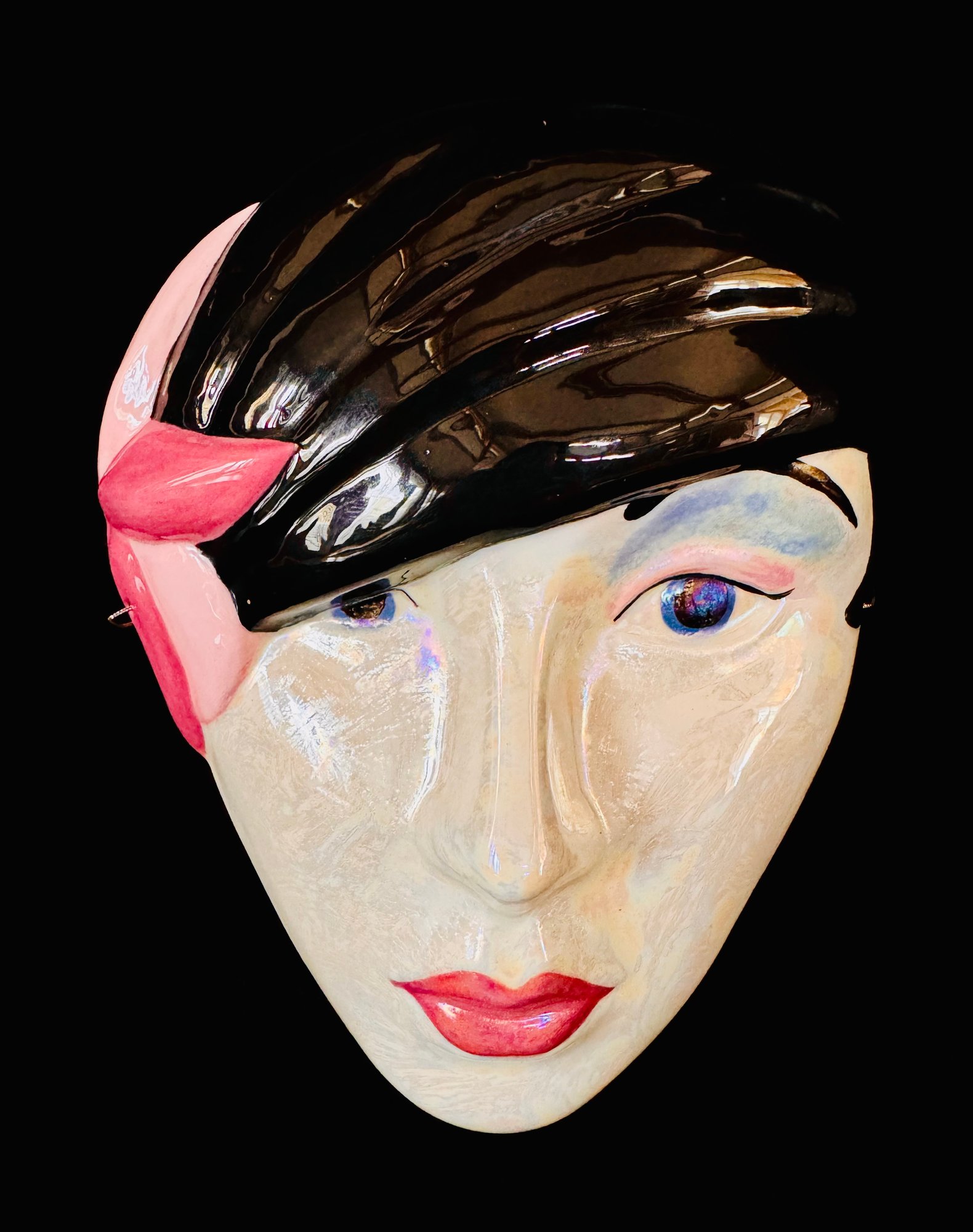 Vintage 1980's New Wave / Art Deco Inspired Face Clay Art Mask #211082 ...