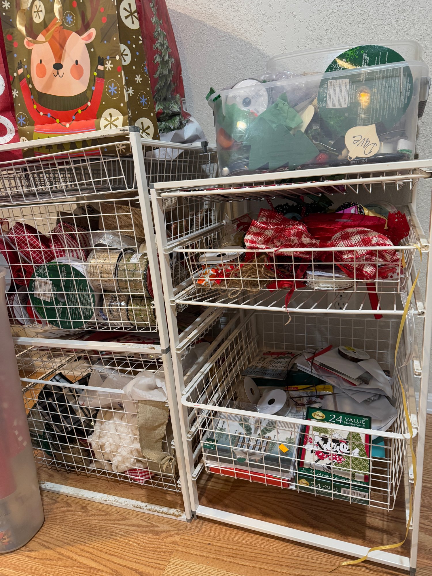 Wrapping Station! Ribbons, Paper And More Inside Of Two ELFA Racks ...