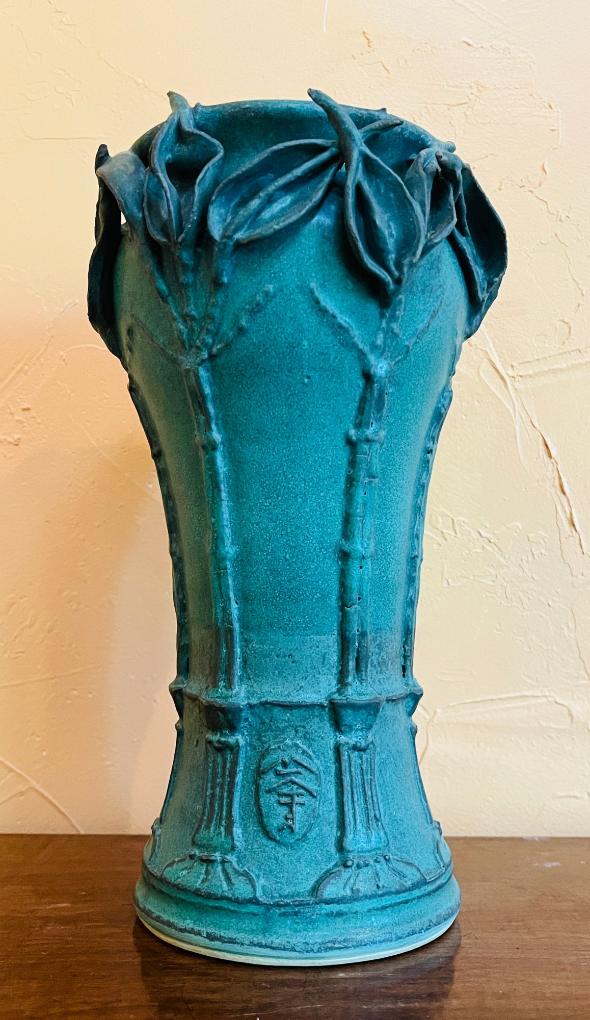 Tall Blue Cyclinder Pottery Vase By Heather Dieter Bartmann #201065 ...