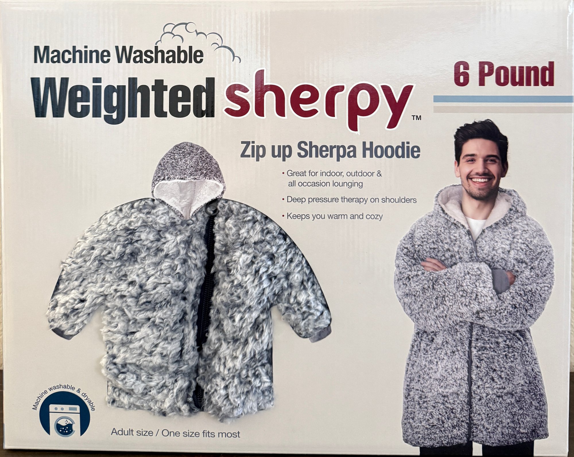 NIB Grey Weighted Sherpy - Zip Up Weighted Sherpa Hoodie #221363 ...