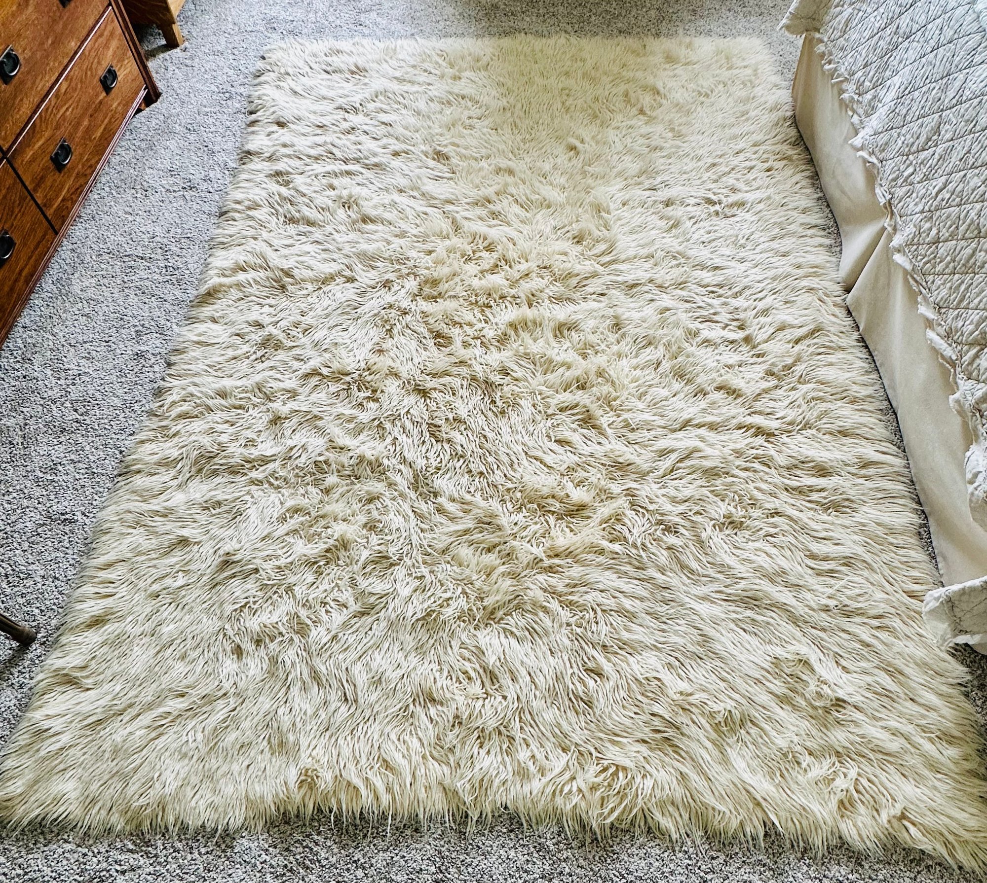 Genuine Greek Flokati Natural Sheep Wool Rug #240458 | Auctionninja.com