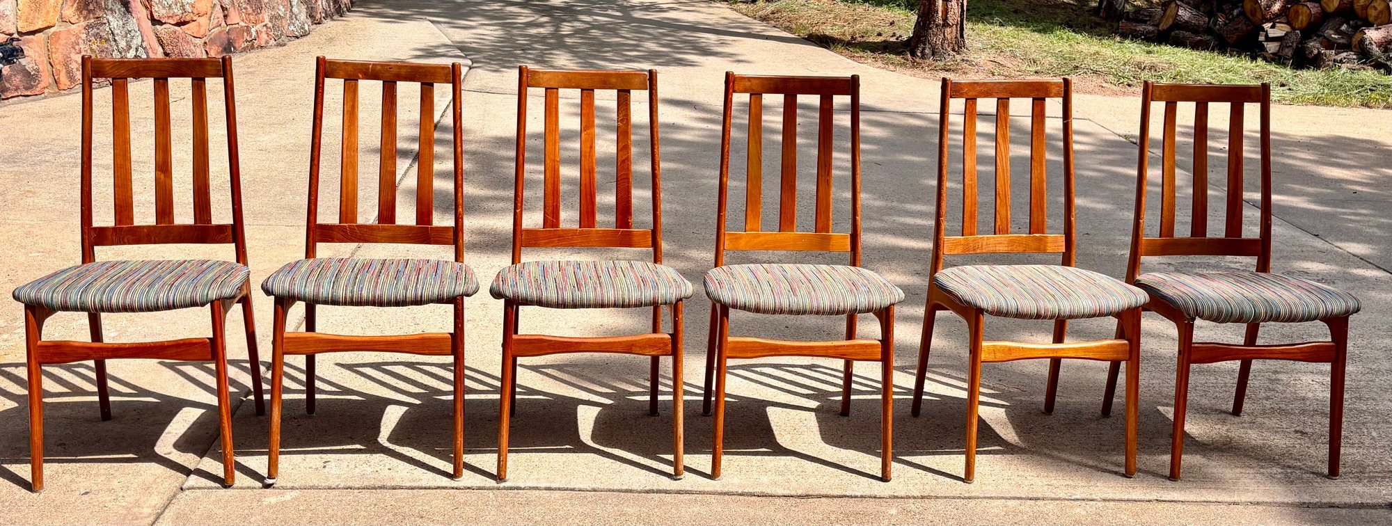 Set Of 6 Vintage Scandinavian Teak Mid-Century Modern Dining Chairs ...