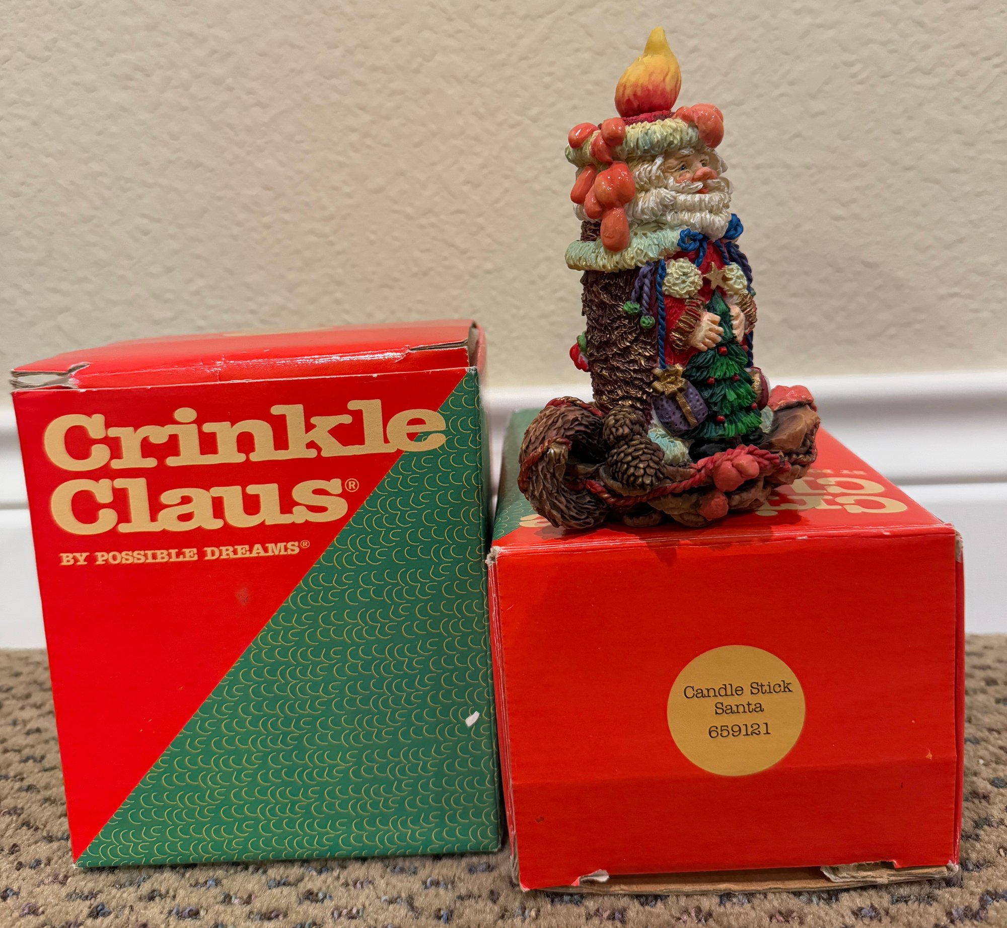To Tote Full Of Crinkle Claus Figurines #258528 | Auctionninja.com