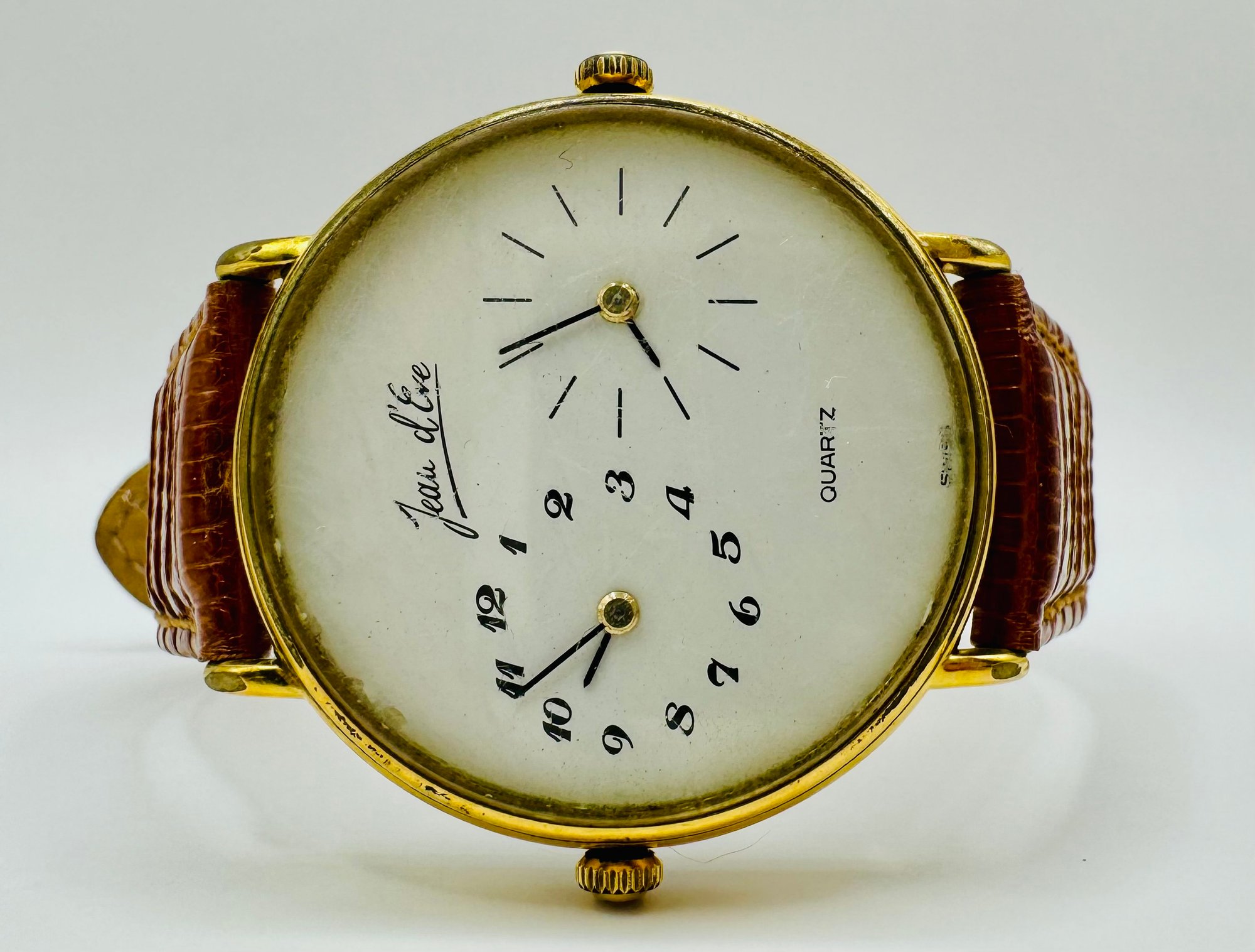 Vintage Jean D' Eve Dual Time Wrist Watch #199745 | Auctionninja.com