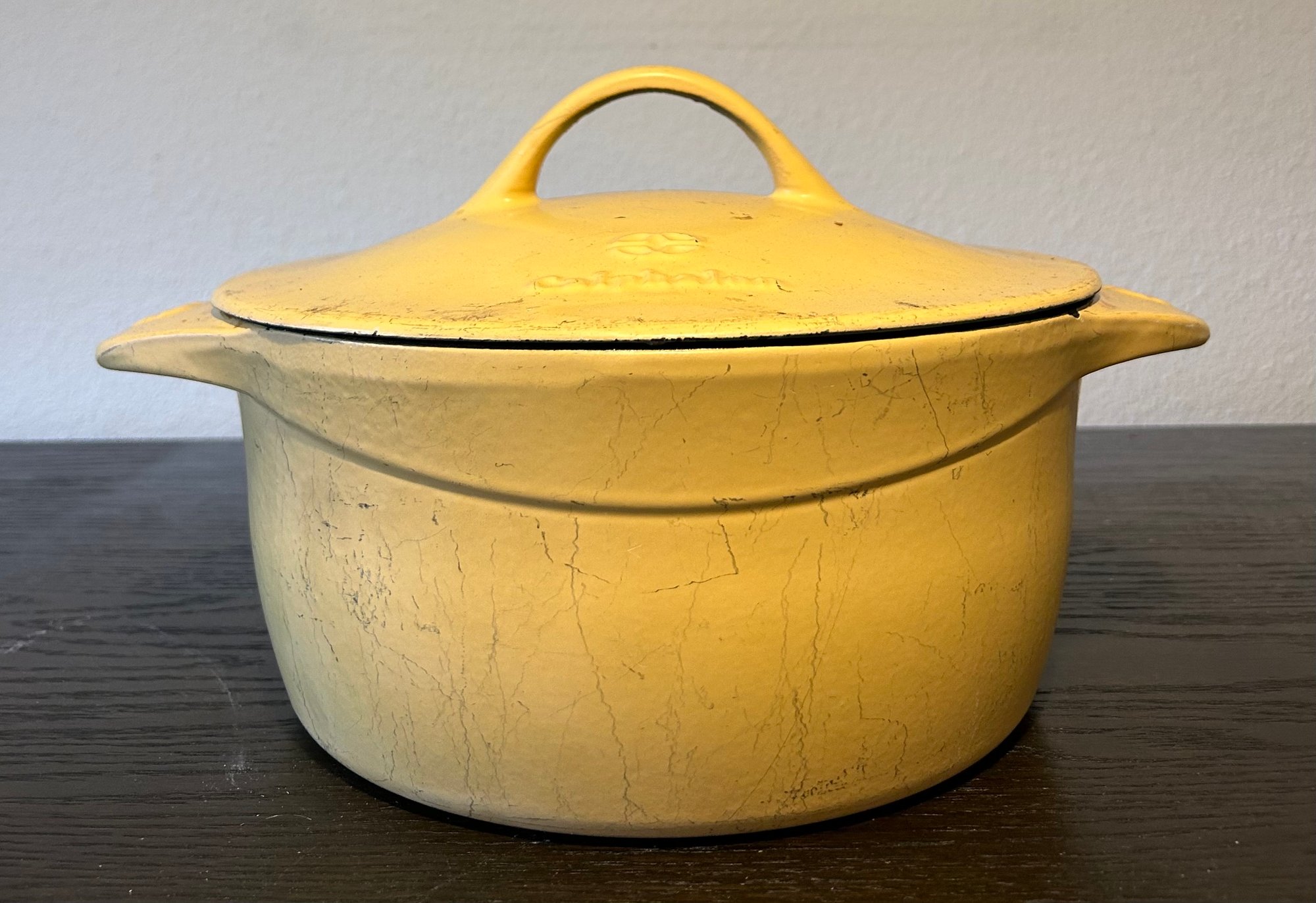 Calphalon Yellow Lidded Pot #217099 | Auctionninja.com