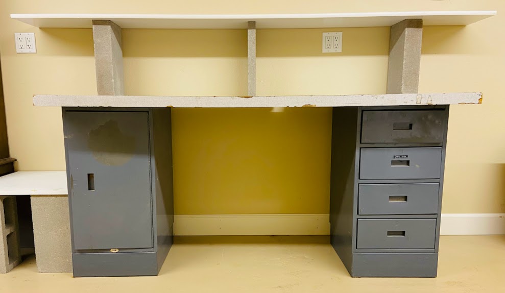 Homemade Workbench - Metal Cabinets And Separate Formica Countertop ...