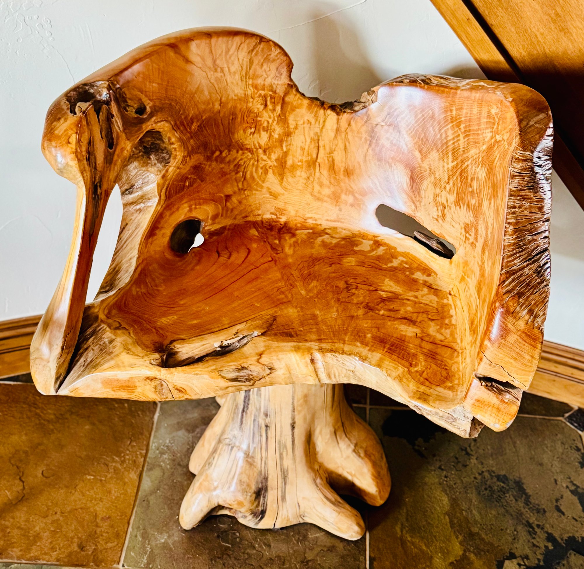 Vintage Cypress Arm Live Edge Chair #217352 | Auctionninja.com