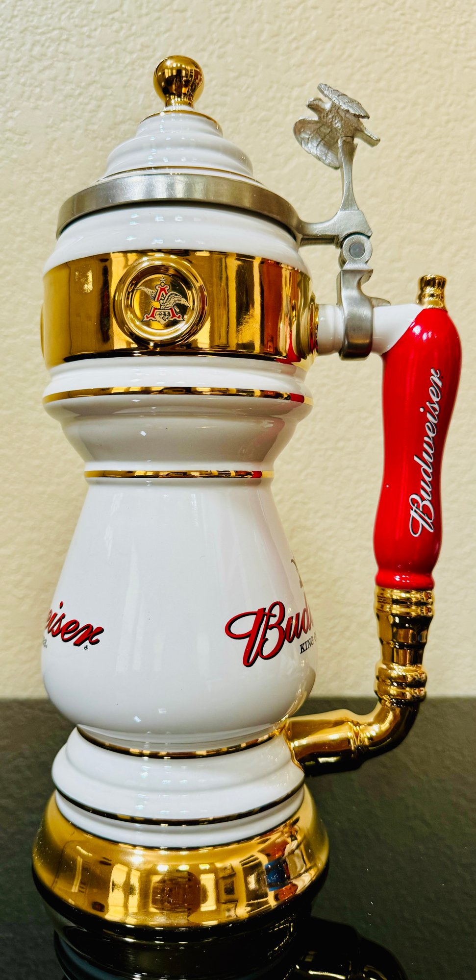 Anheuser-Busch Budweiser Draught Tower Stein CS461 White W/ Original ...