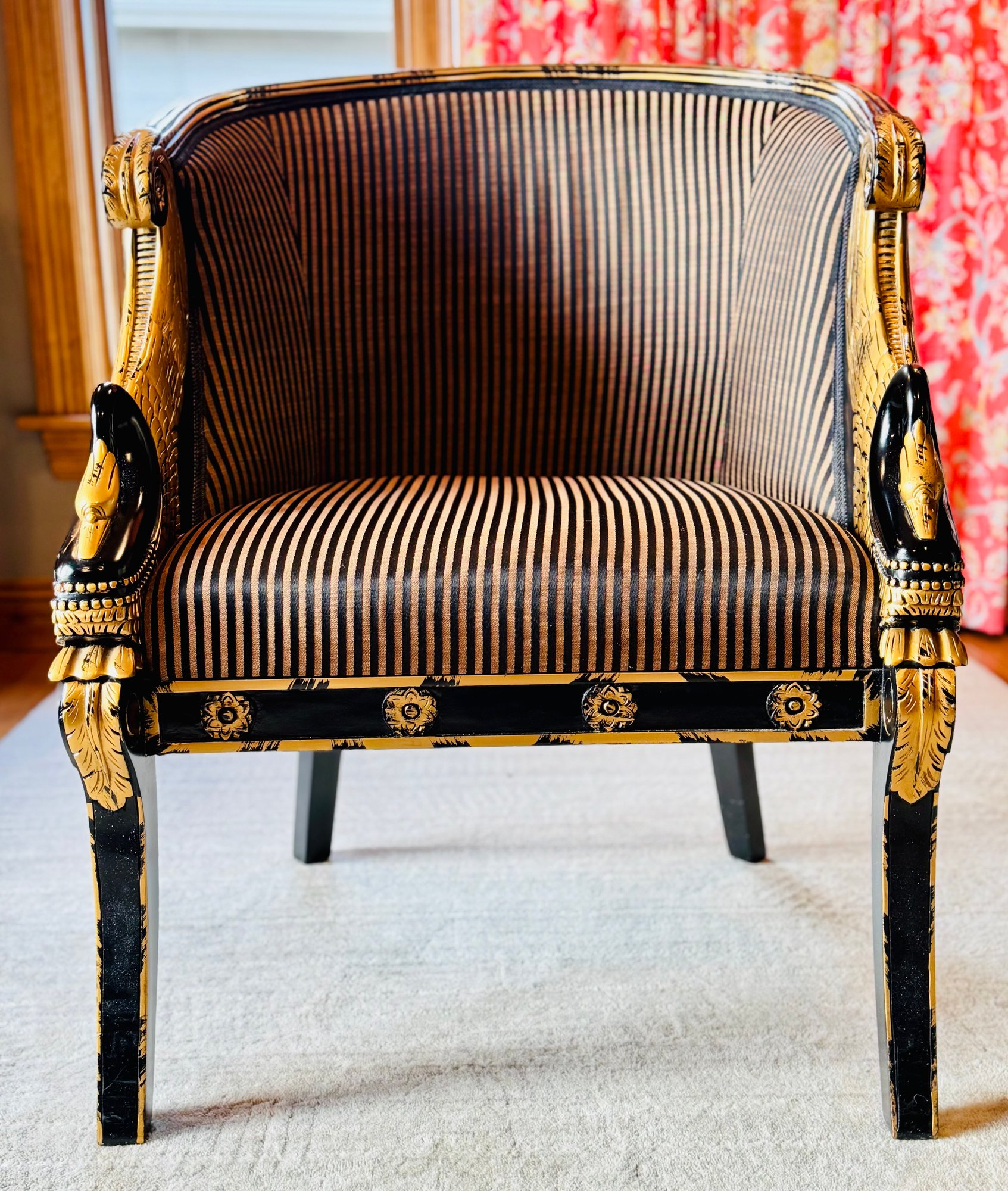 Maitland Smith Swan Accent Chair 1 Of 2 #217399 | Auctionninja.com