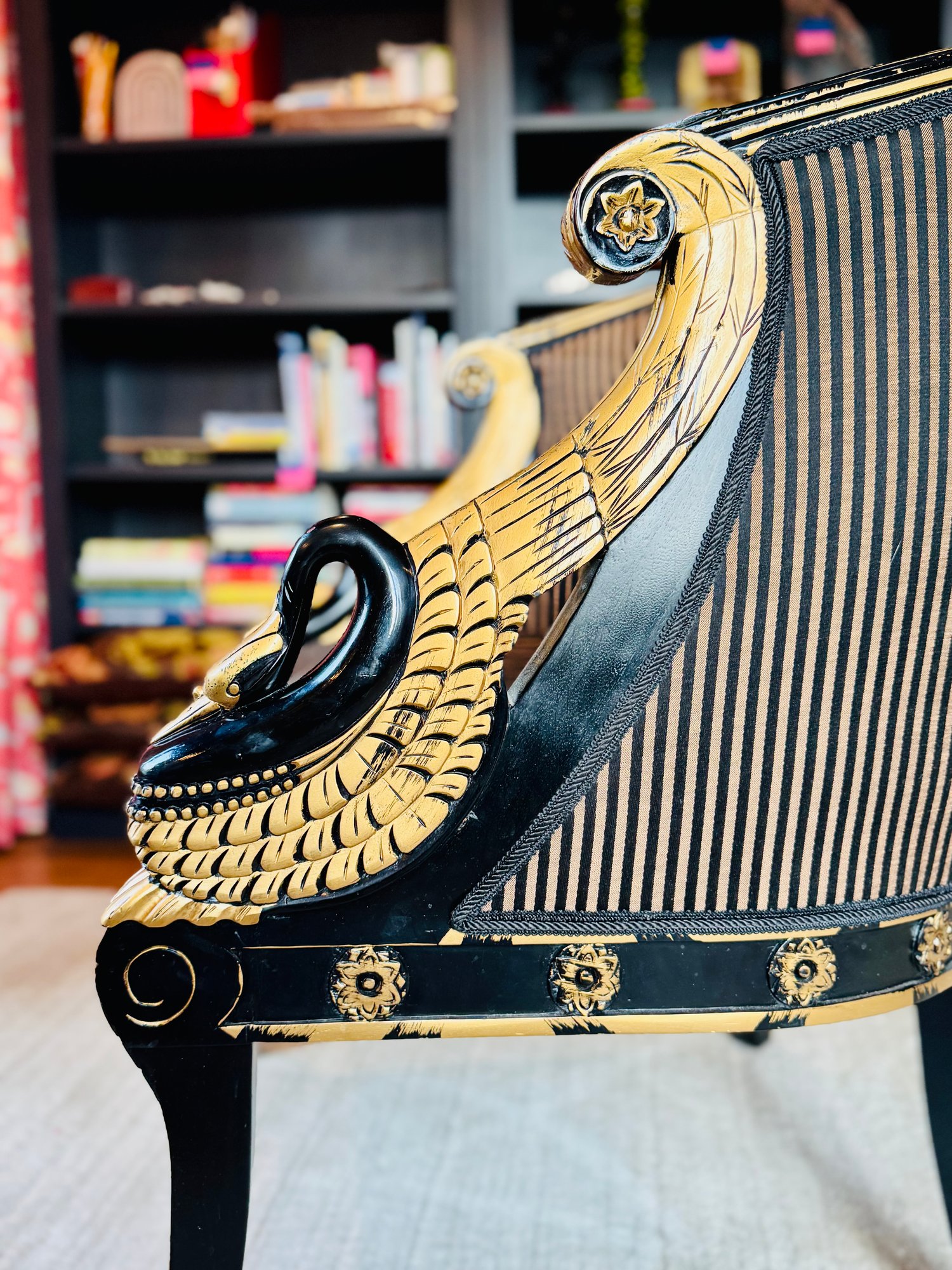 Maitland Smith Swan Accent Chair 1 Of 2 #217399 | Auctionninja.com