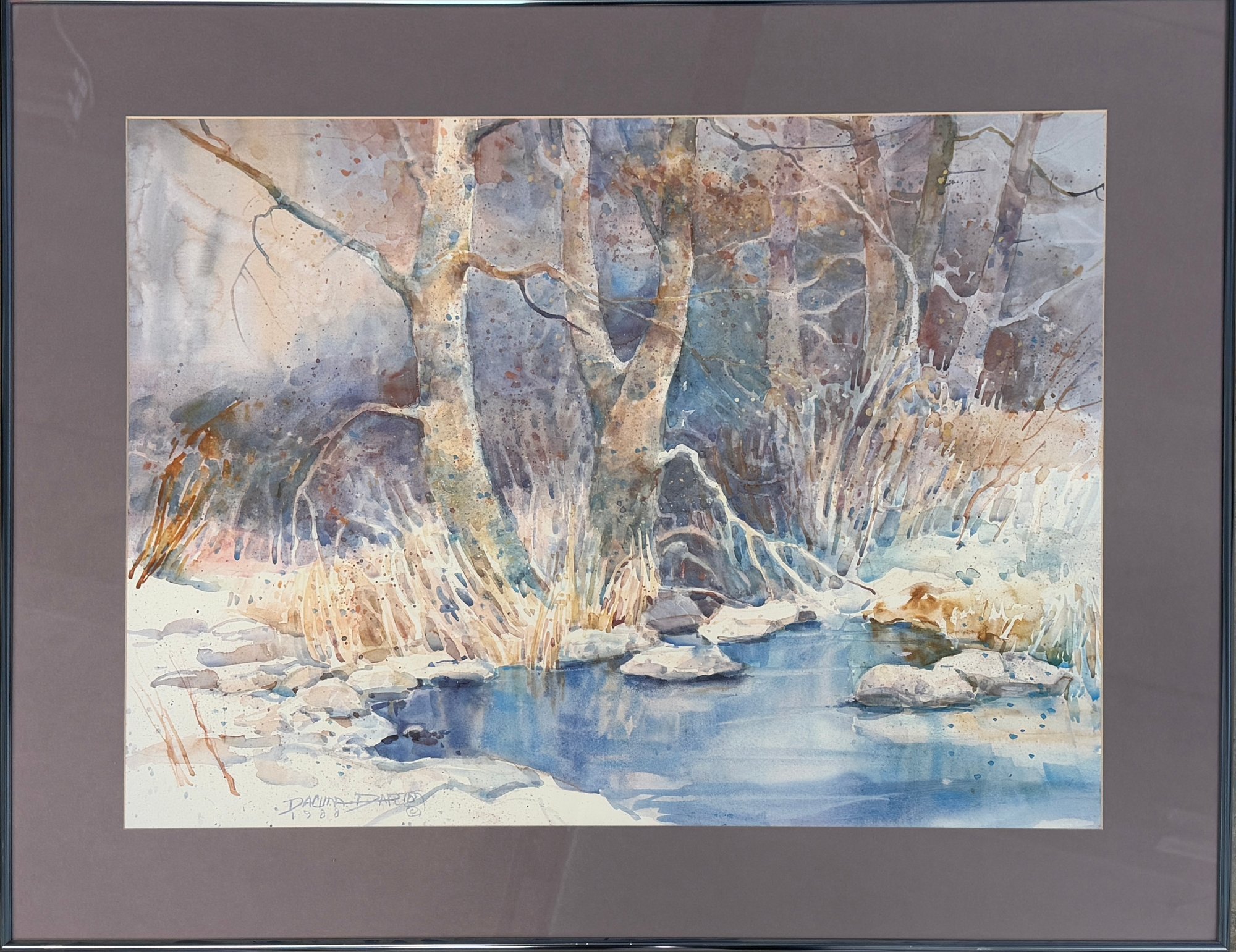 Cottonwoods Watercolor Print By Dawna Barton 1988 #224382 ...