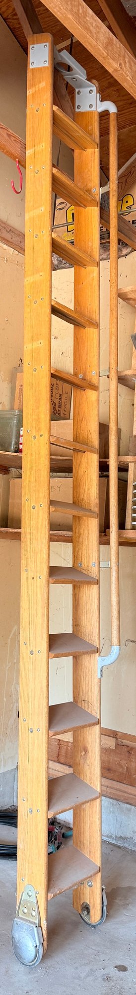 Vintage Rolling Library Ladder #244658 | Auctionninja.com