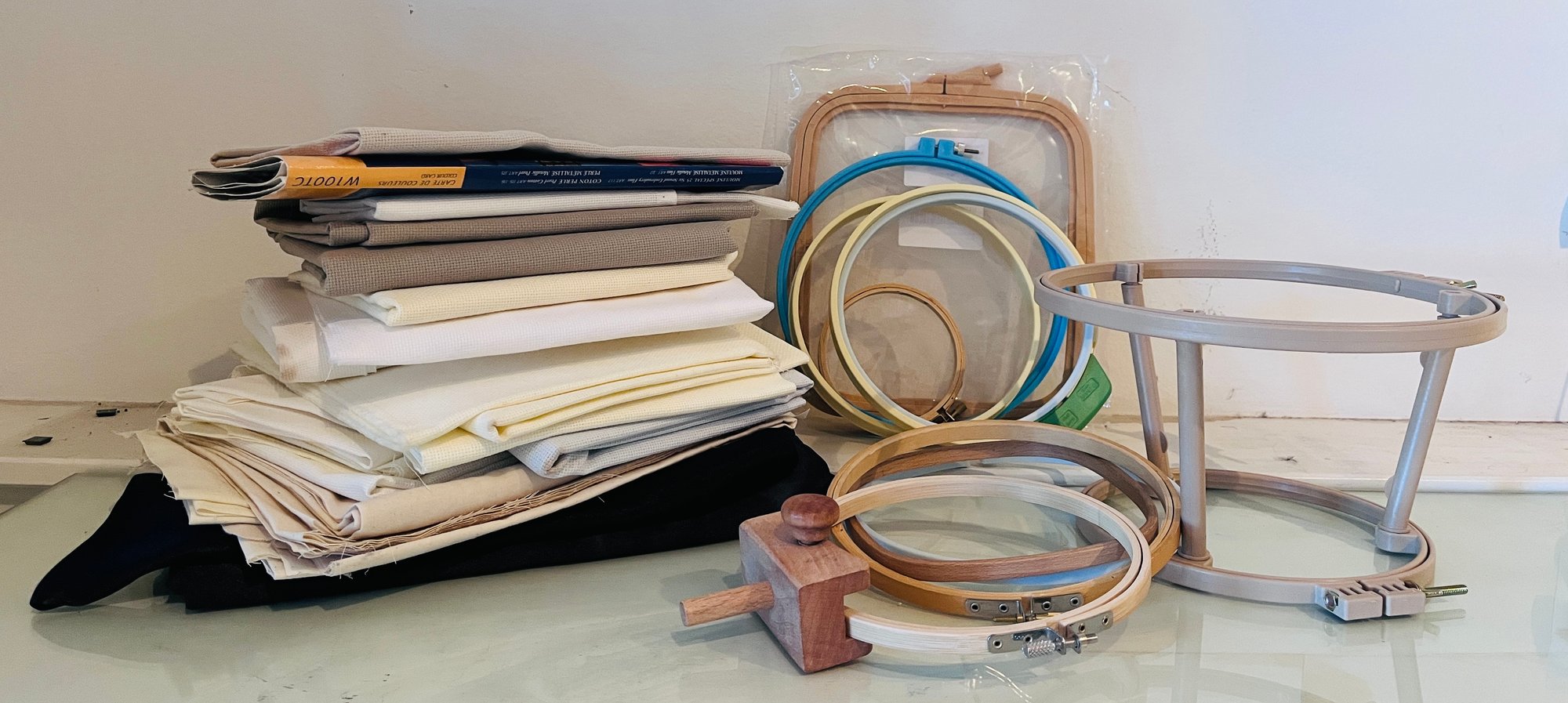 Embroidery Frames And Fabrics #217903 | Auctionninja.com