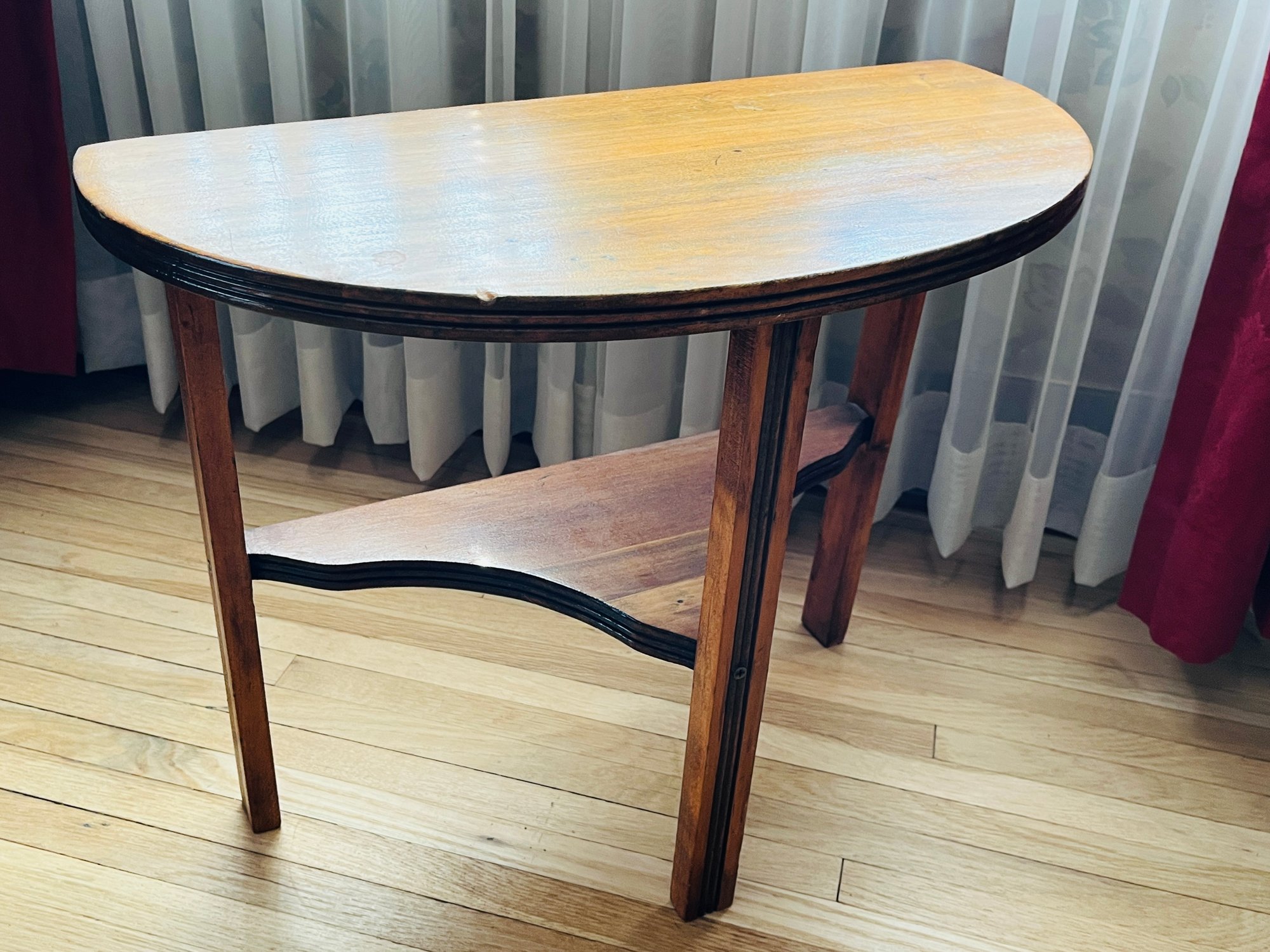 Half Moon Wooden Side Table #207507 | Auctionninja.com