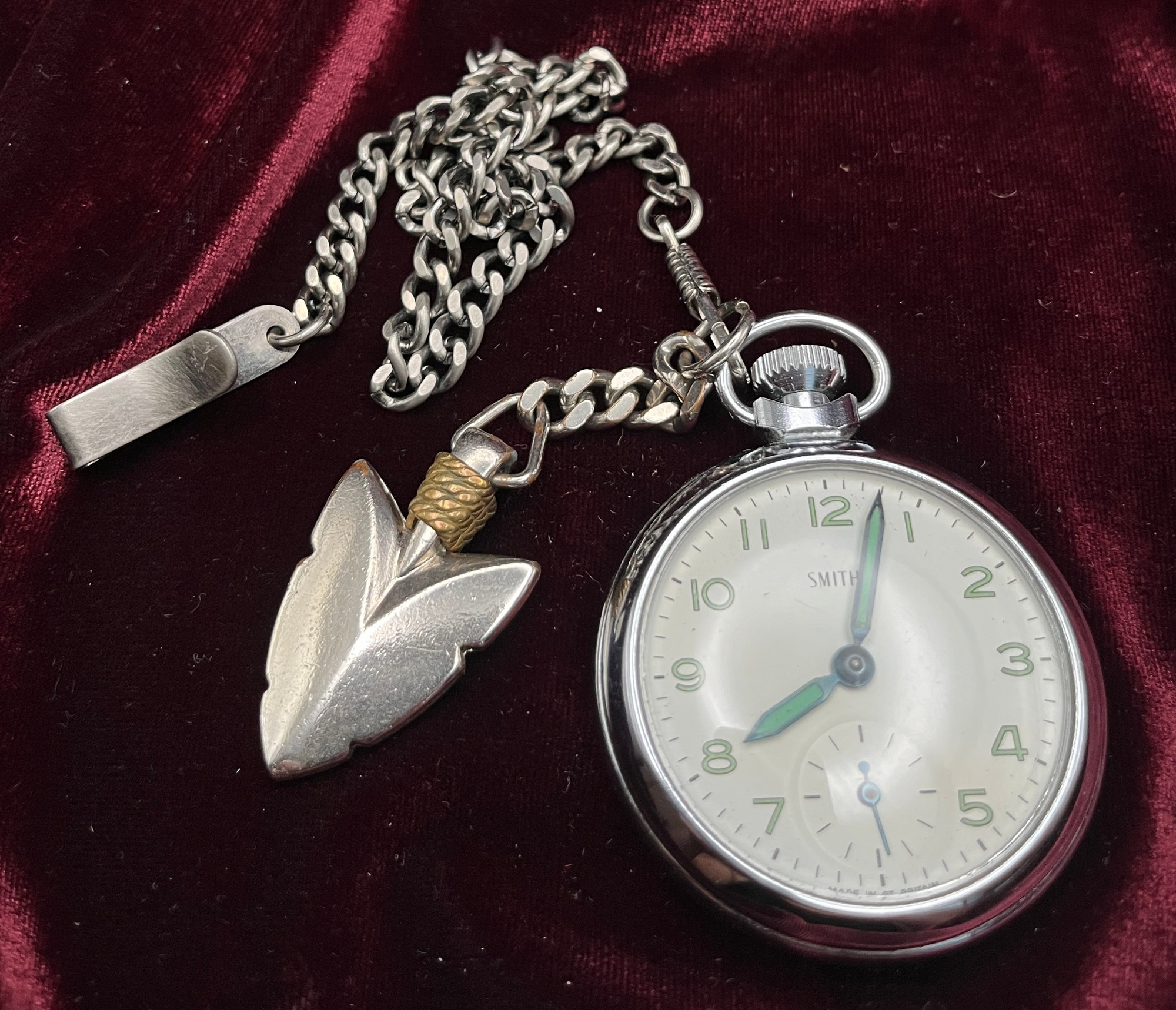 Smith Pocket Watch With Arrowhead Fob #201897 | Auctionninja.com
