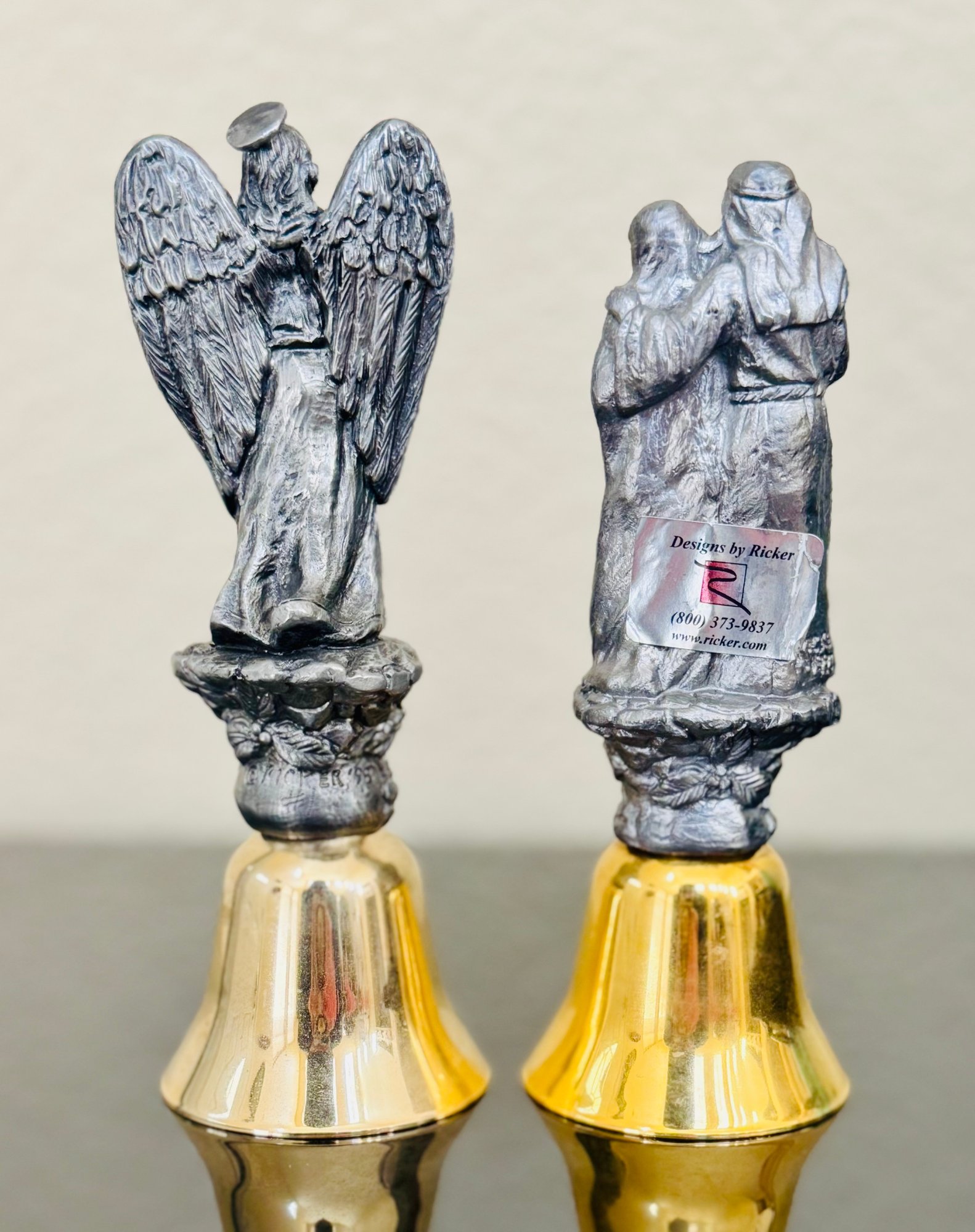 Michael Ricker Pewter Nativity Christmas Pewter Bell Figurine #263244 ...