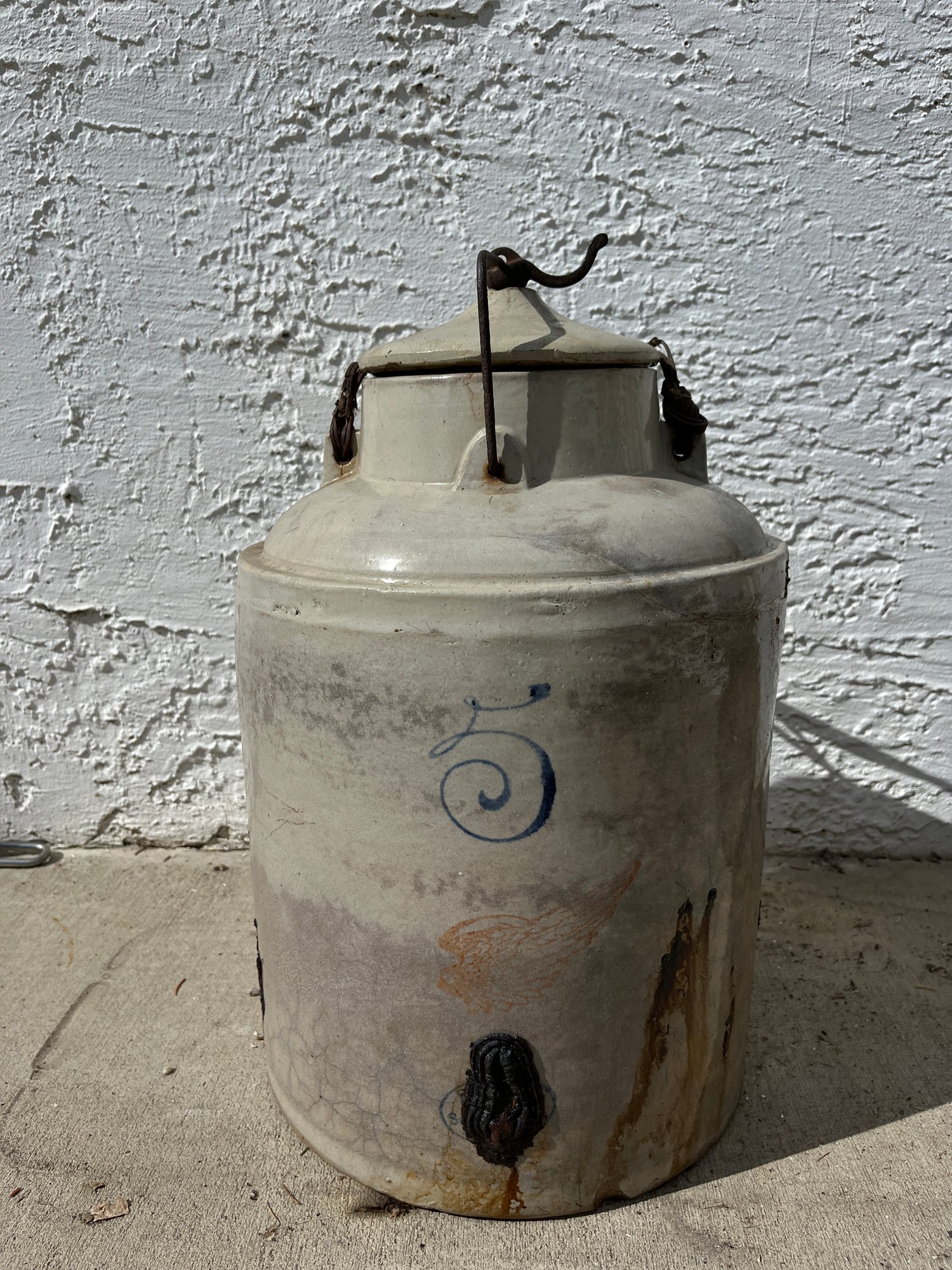 Red Wing 5 Gallon Stoneware Crock With Lid And Closure #202667 ...