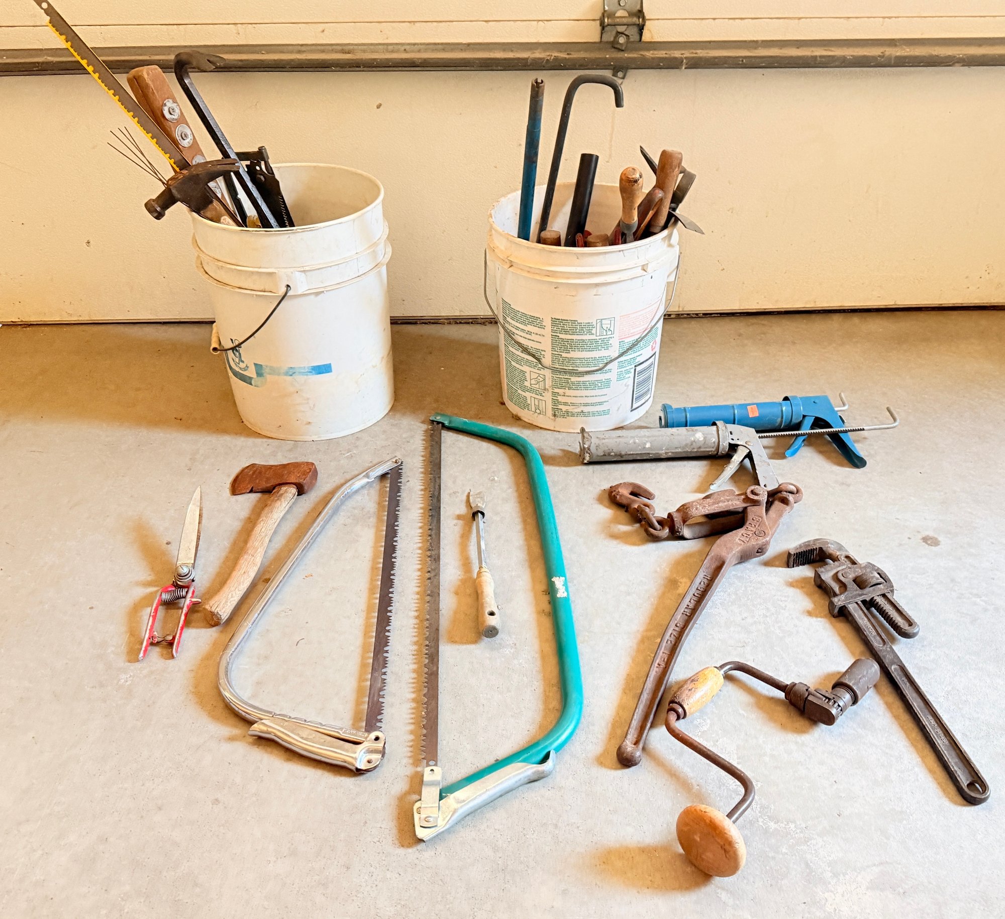 Variety Of Hand Tools In Buckets #241373 | Auctionninja.com