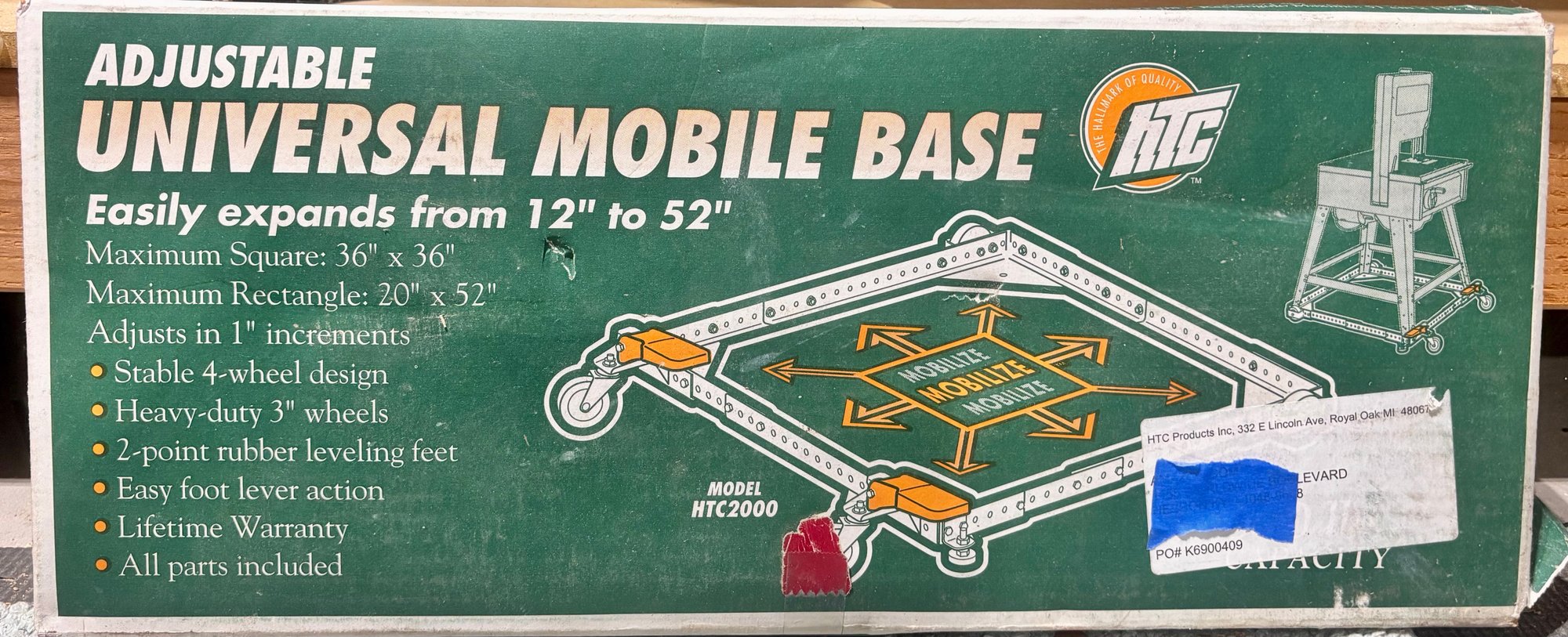 HTC Adjustable Universal Mobile Base (Model HTC2000) #255371 ...
