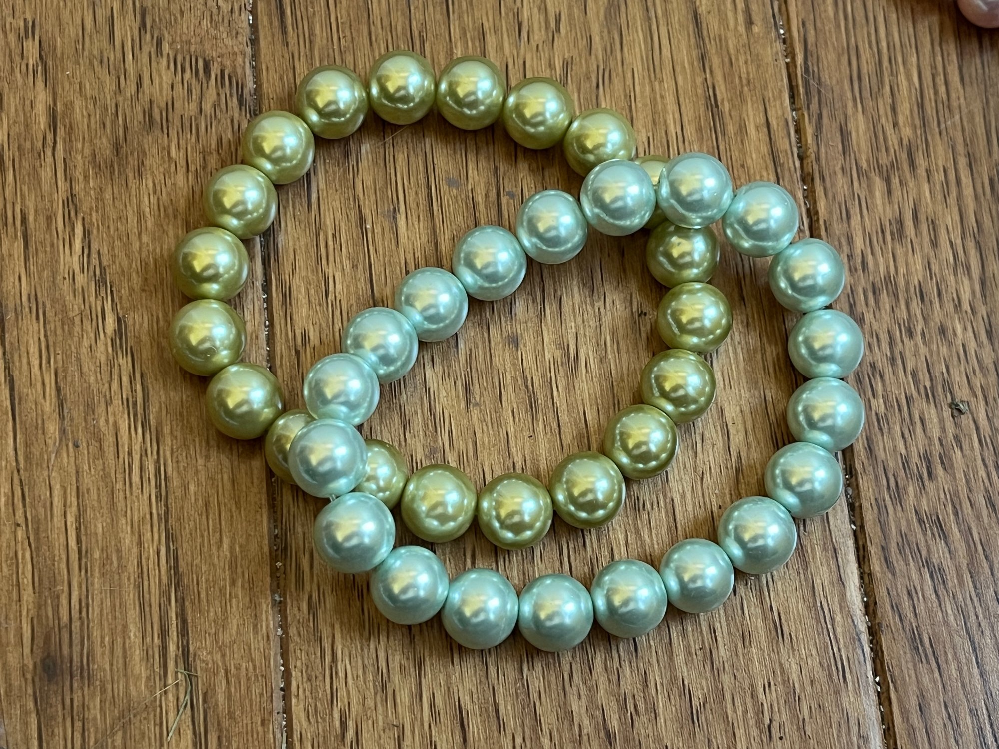 Kenneth Jay Lane Simulated Pearl Bracelets- Green And Blue #203818 ...