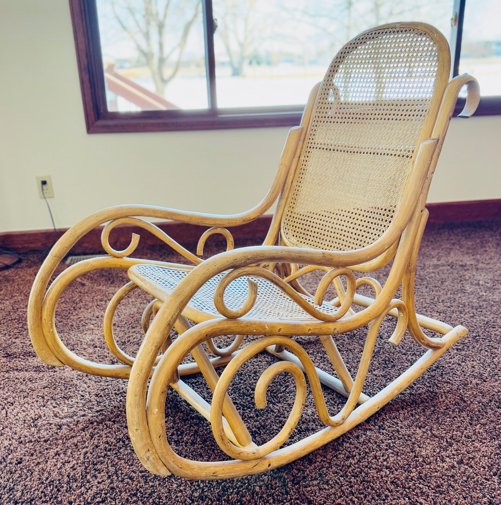 MCM Bamboo And Cane Rocking Chair #221139 | Auctionninja.com