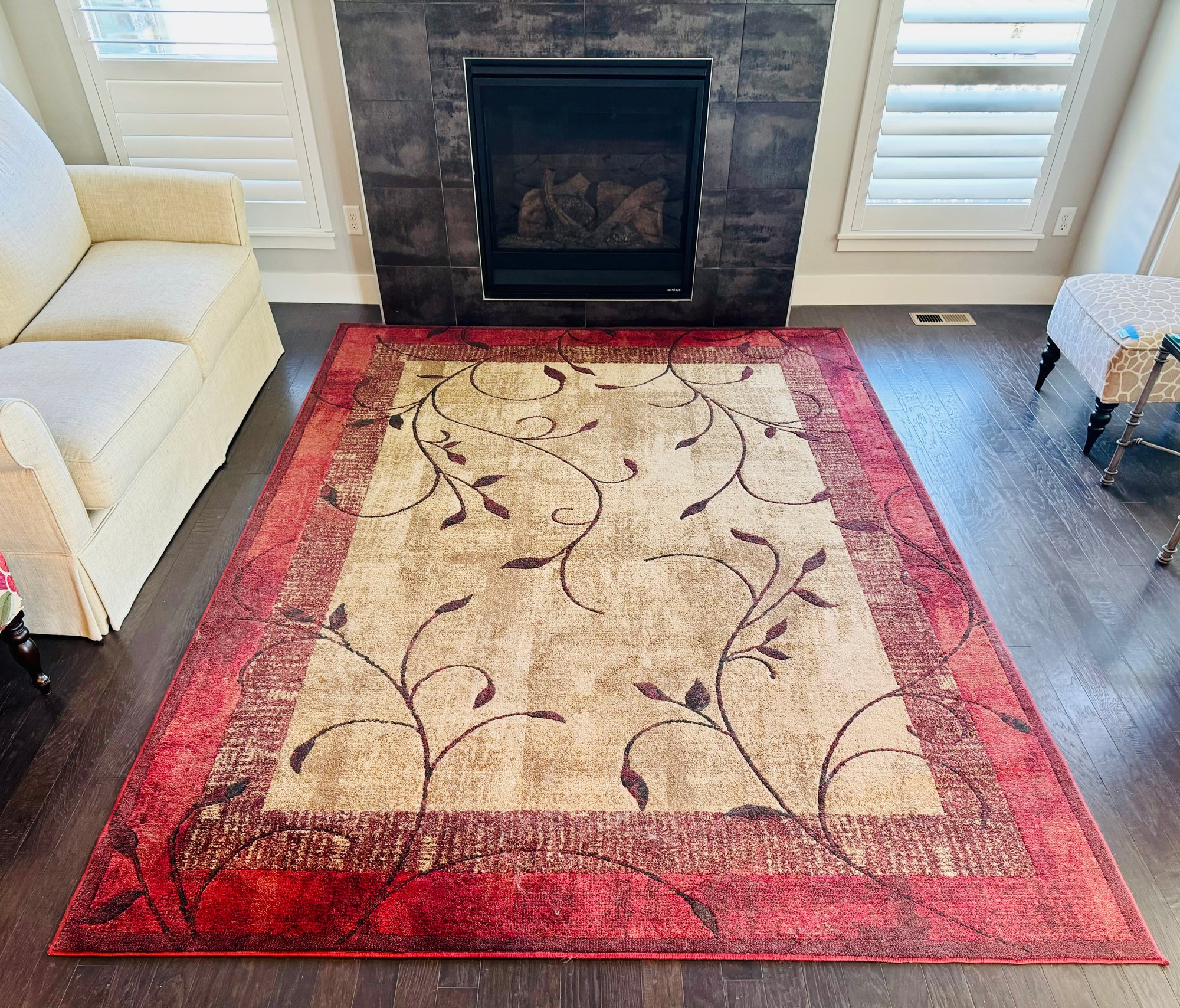 Allen Roth Tinsley 5 X 8 (ft) Red Indoor Border Farmhouse/Cottage ...