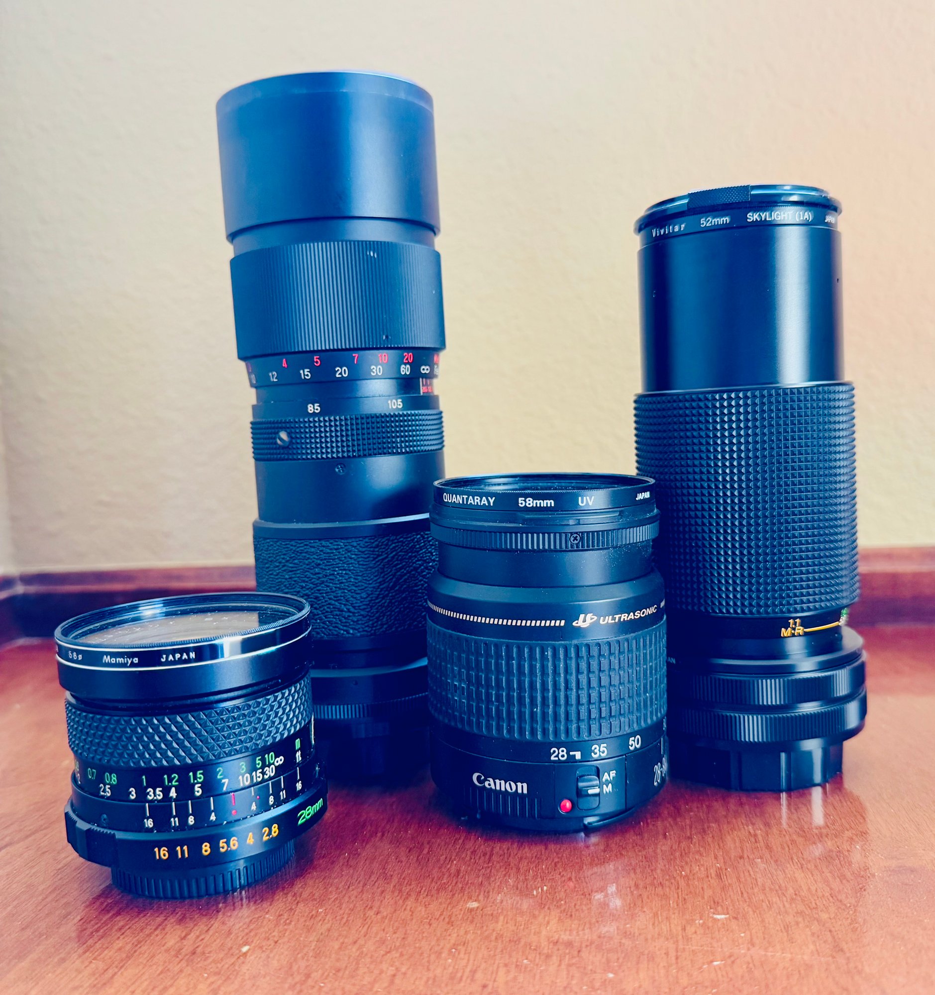Lot Of Vintage Canon And More Lenses Analog With Camera Bag #221165 ...