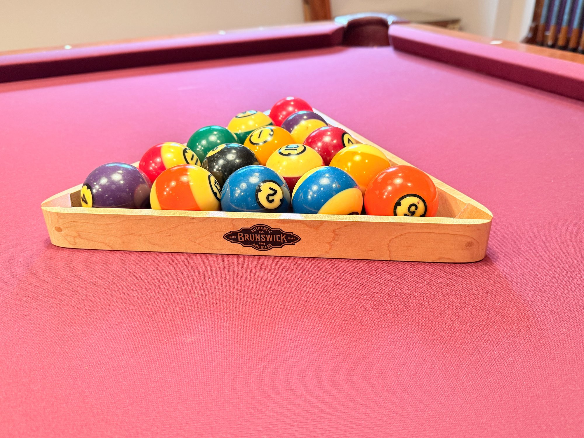 Brunswick European Style Ashbee 9 Ft Pool Table With Billiard Balls ...