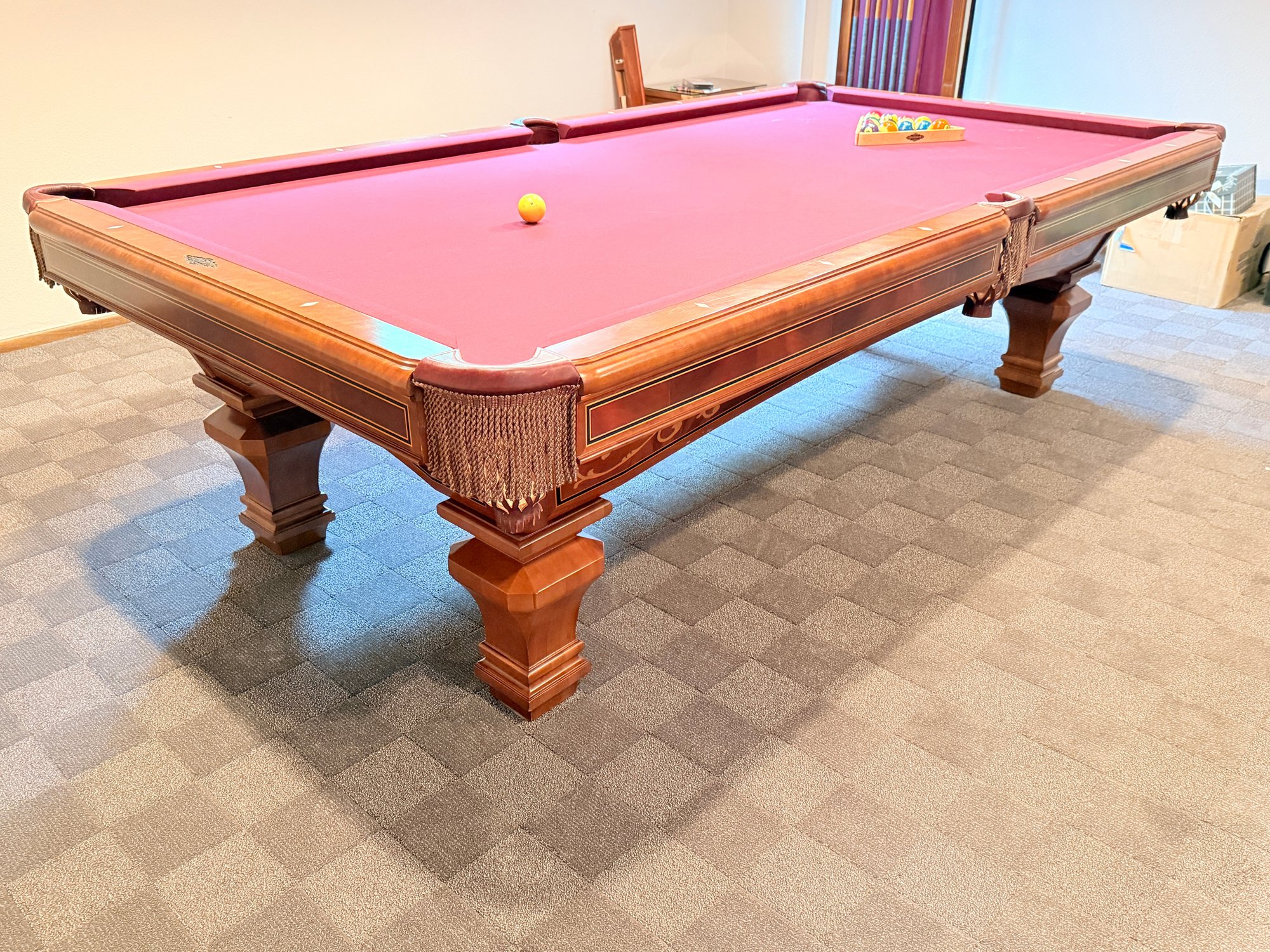 Brunswick European Style Ashbee 9 Ft Pool Table With Billiard Balls ...