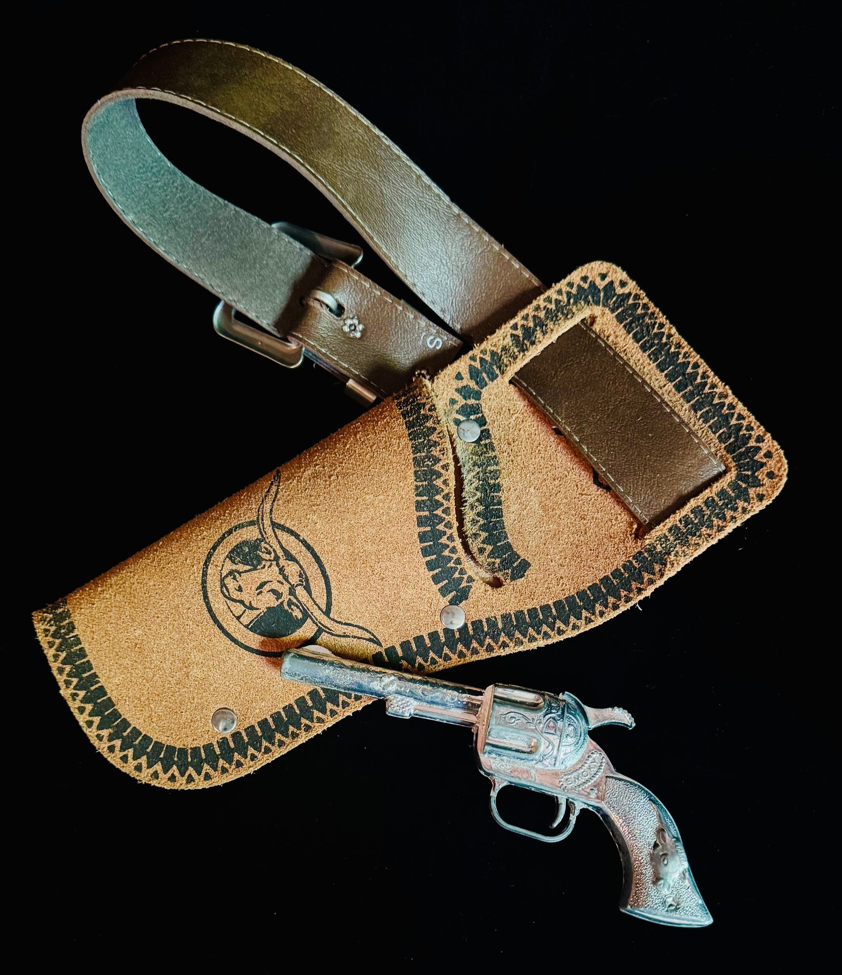 Vintage 1950's Hubley Smoky Silver Metal Western Toy Mini Cap Gun ...