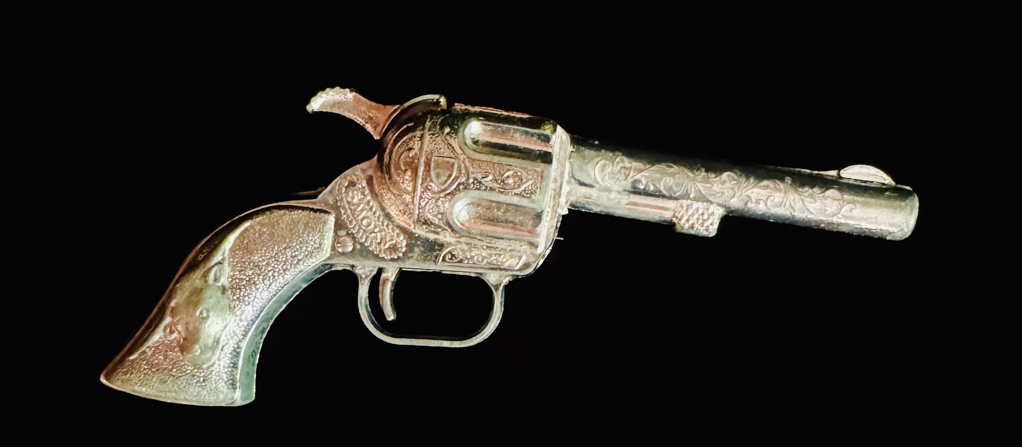 Vintage 1950's Hubley Smoky Silver Metal Western Toy Mini Cap Gun ...