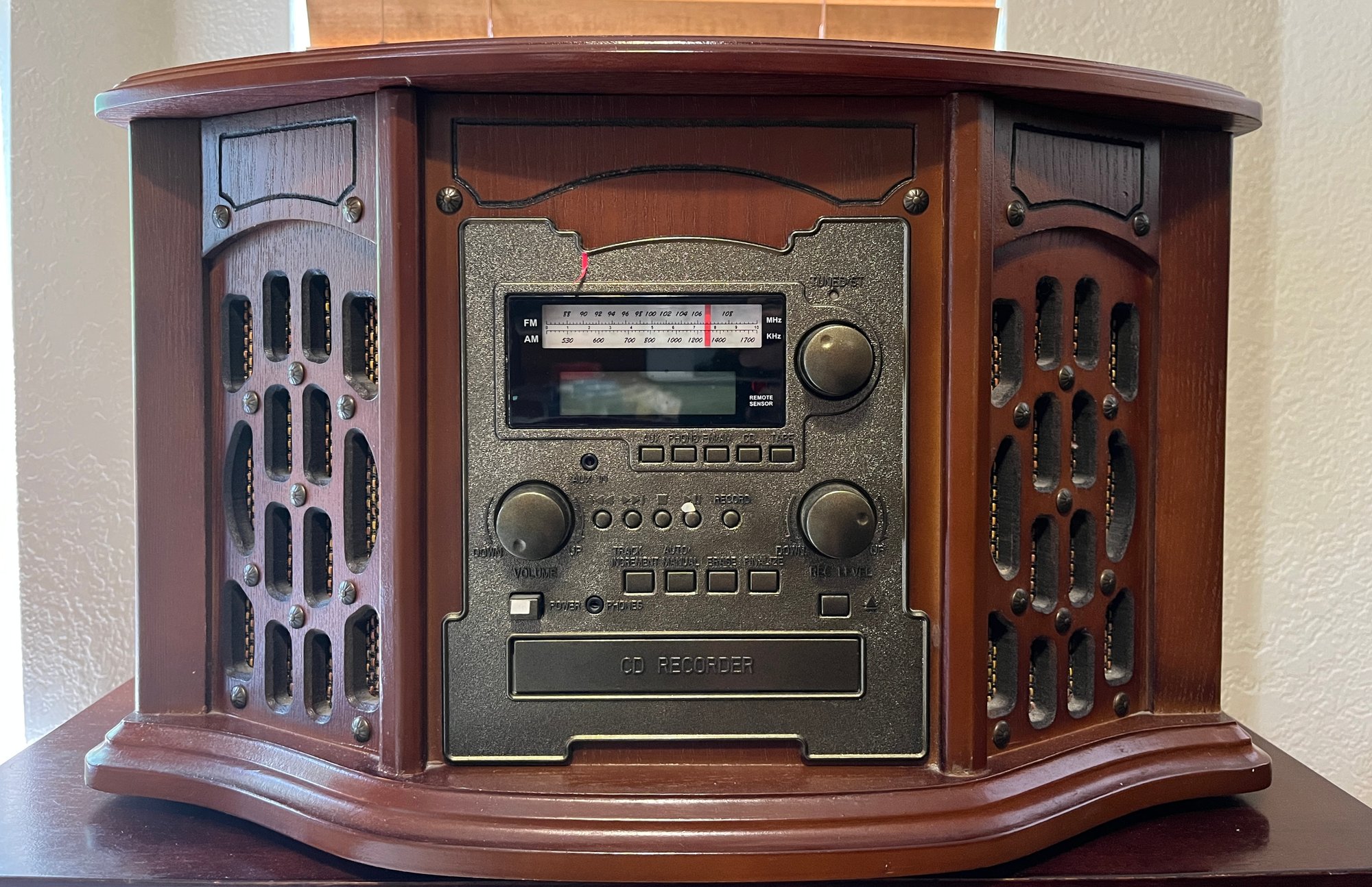 Wooden Music Center With Recordable Cd Player By Innovative Technology ...