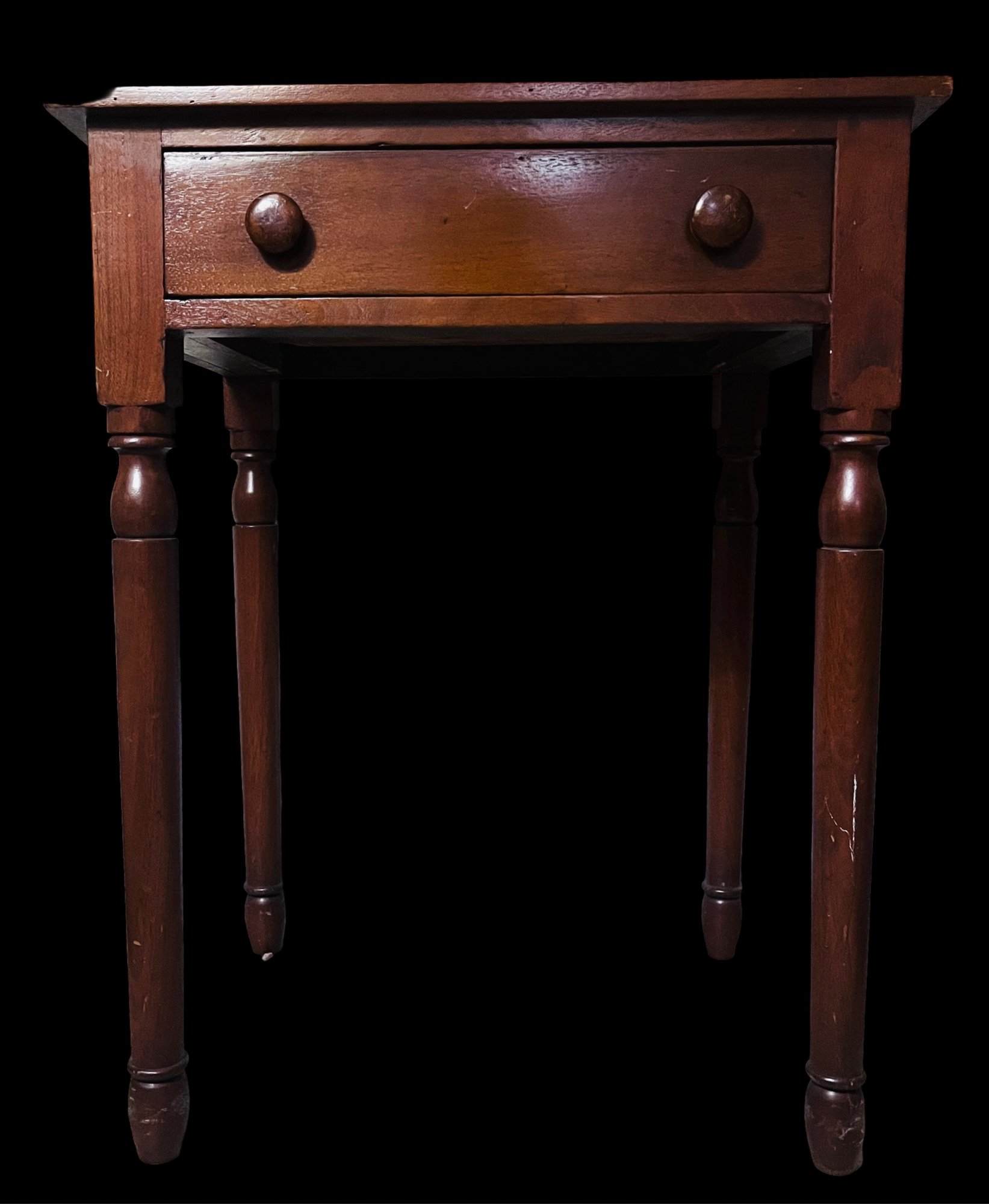 Vintage Wood Side Table With Single Drawer #218414 | Auctionninja.com