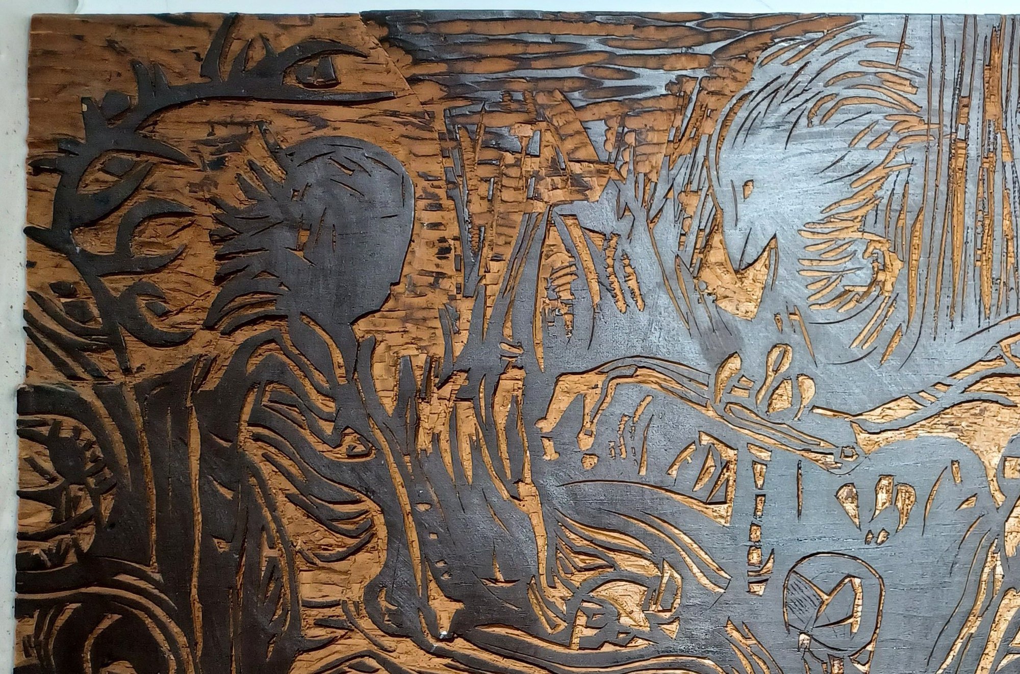 1961 Lester Schultz Listed American Original Wood Block Figures ...