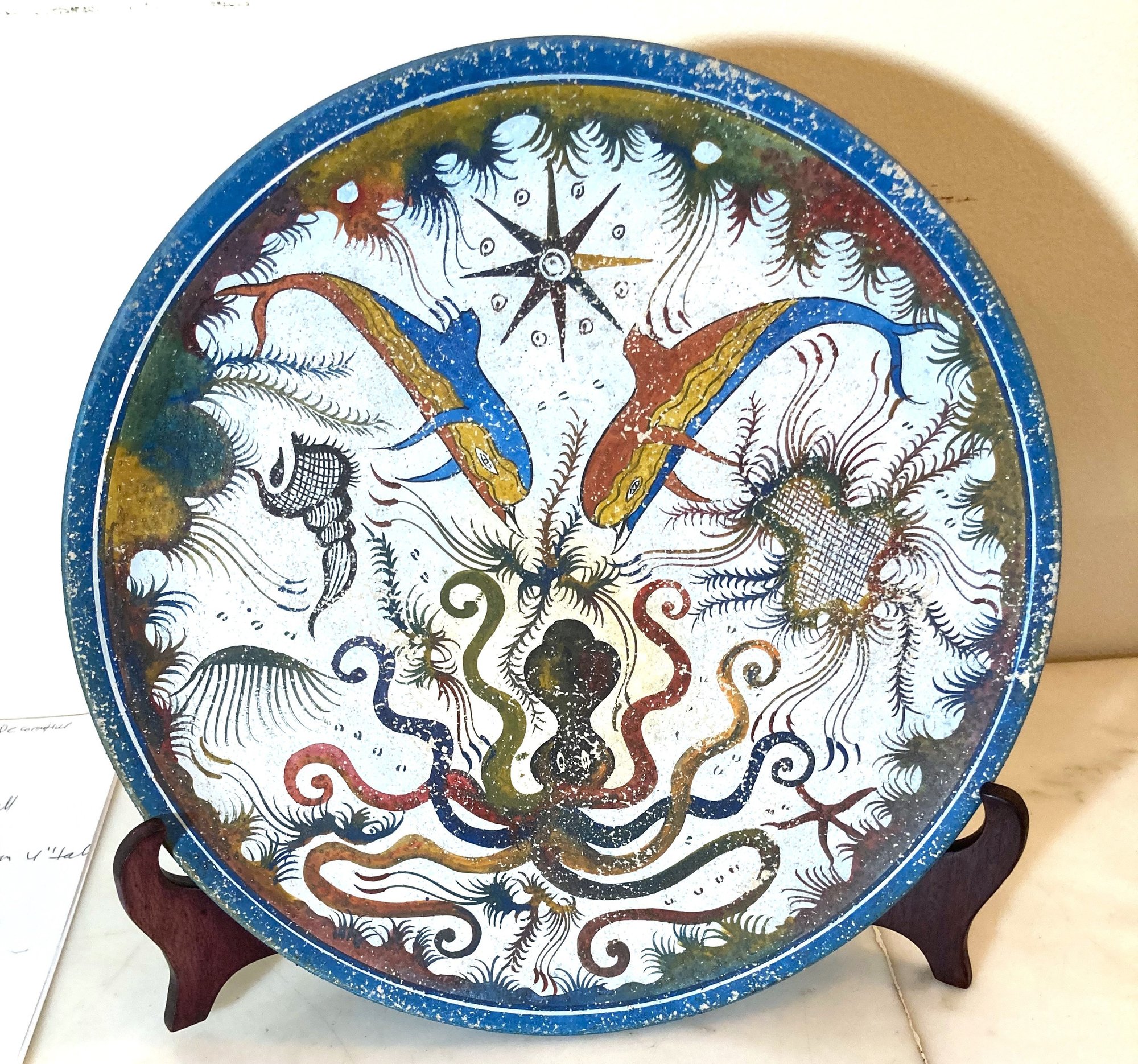 Amazing Vintage Minoan Ceramic Art Plate Hand Made In Greece With ...