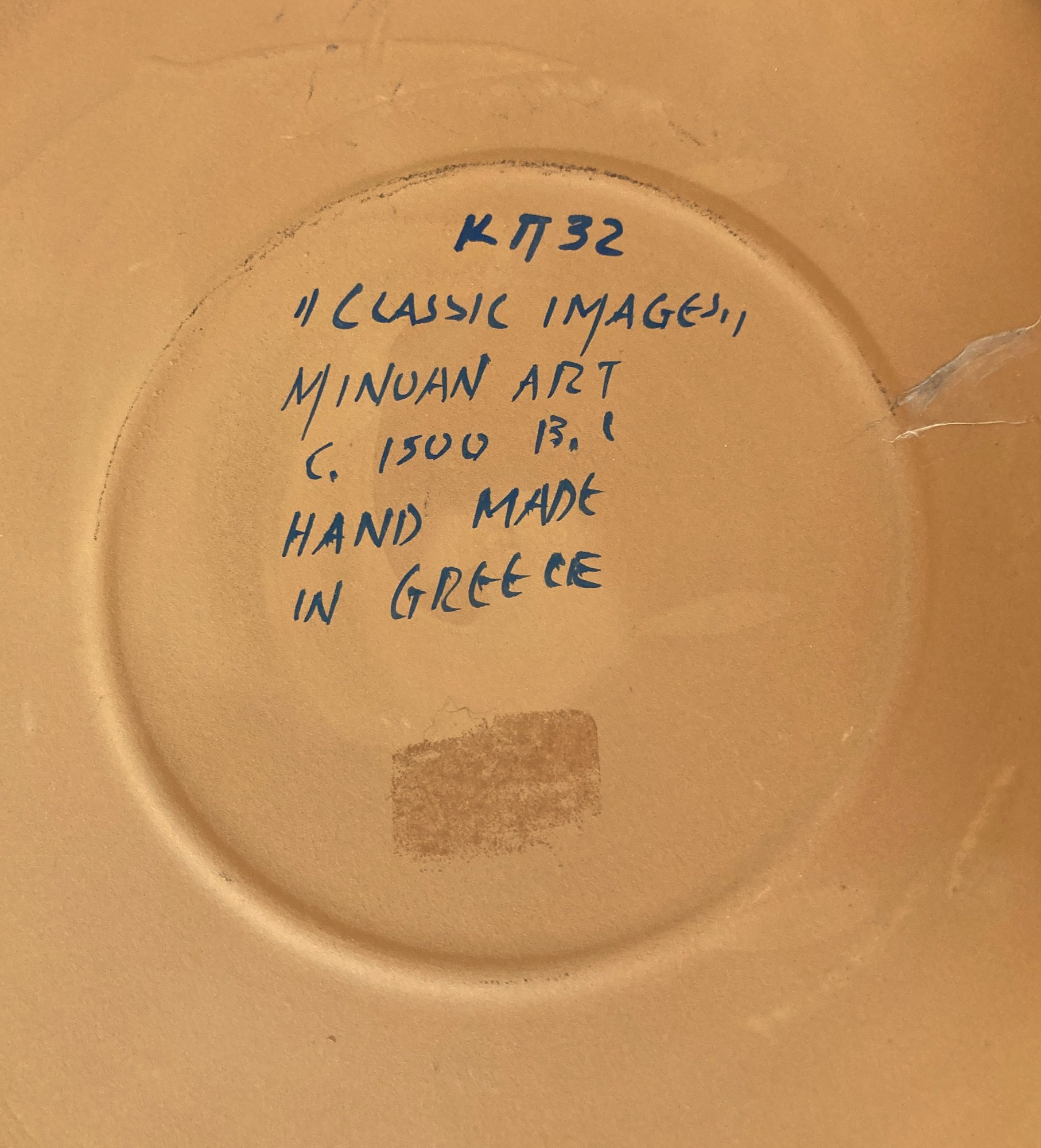Amazing Vintage Minoan Ceramic Art Plate Hand Made In Greece With ...