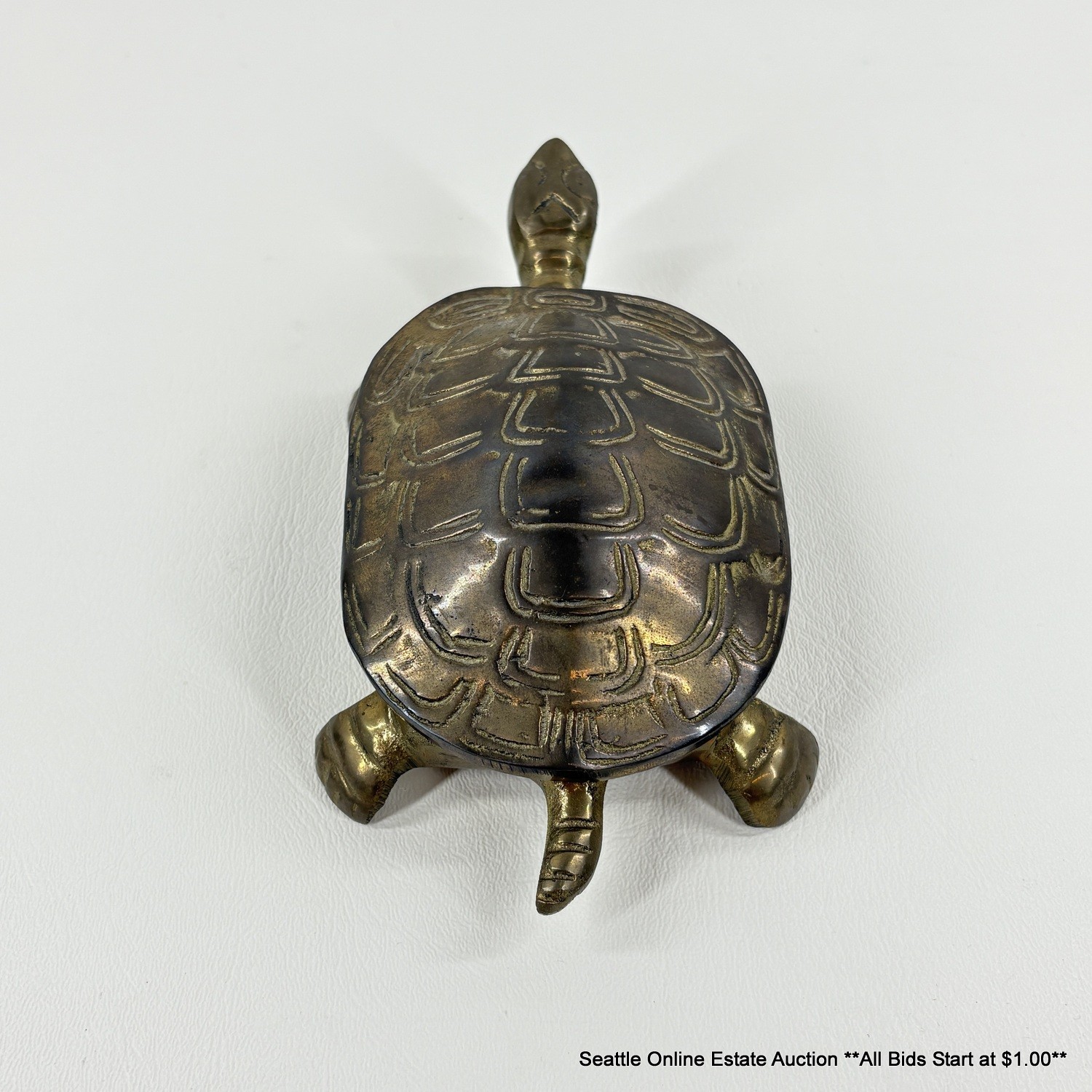 Vintage Brass Turtle 6" Trinket Box #46693 | Auctionninja.com