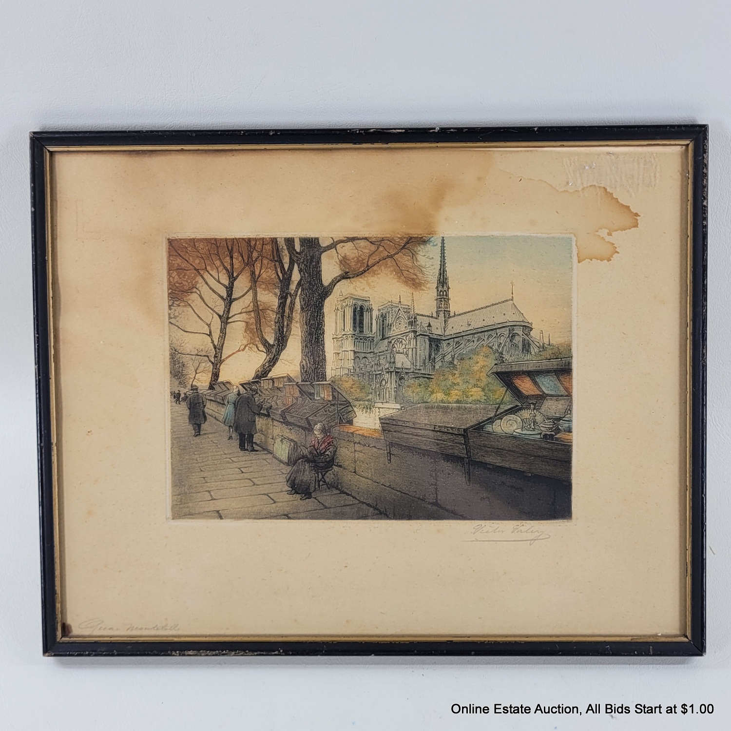 Victor Valery (1870-1930) Etching Titled Paris Flea Market #26335 ...