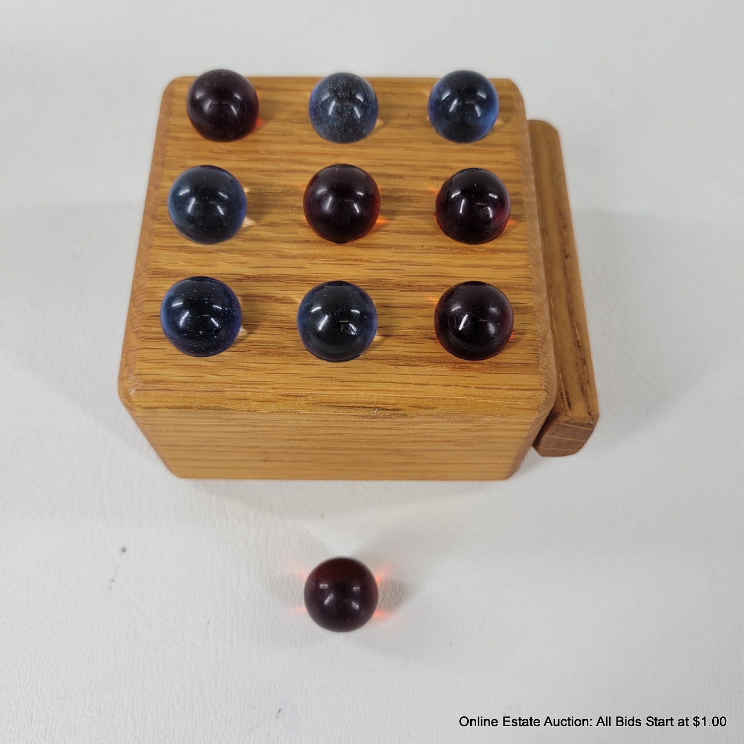 Wood & Marbles Tic Tac Toe Game #26892 | Auctionninja.com