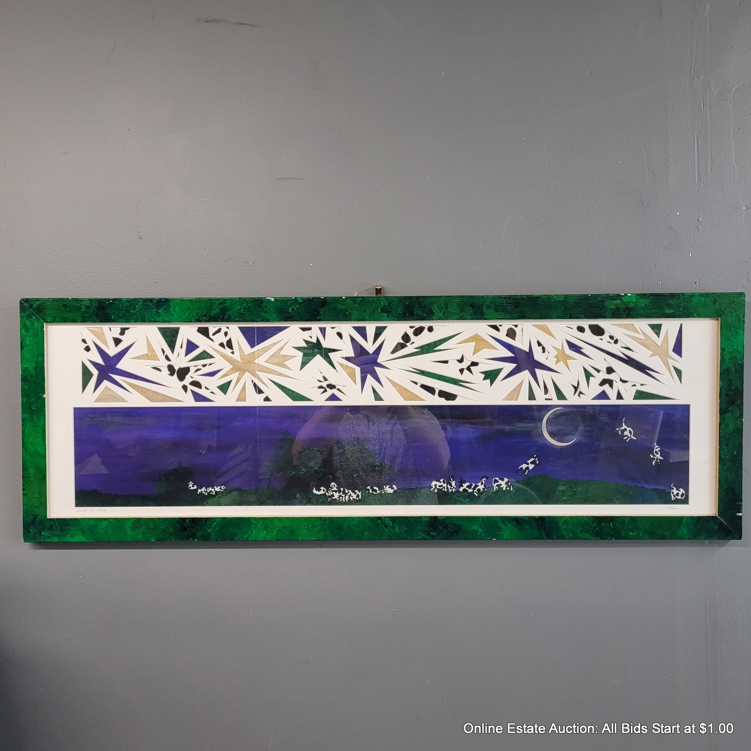 Mary Olsen Siegall Title Wilst We Sleep Acrylic On Paper With Cut Frame (LOCAL PICKUP ONLY ...