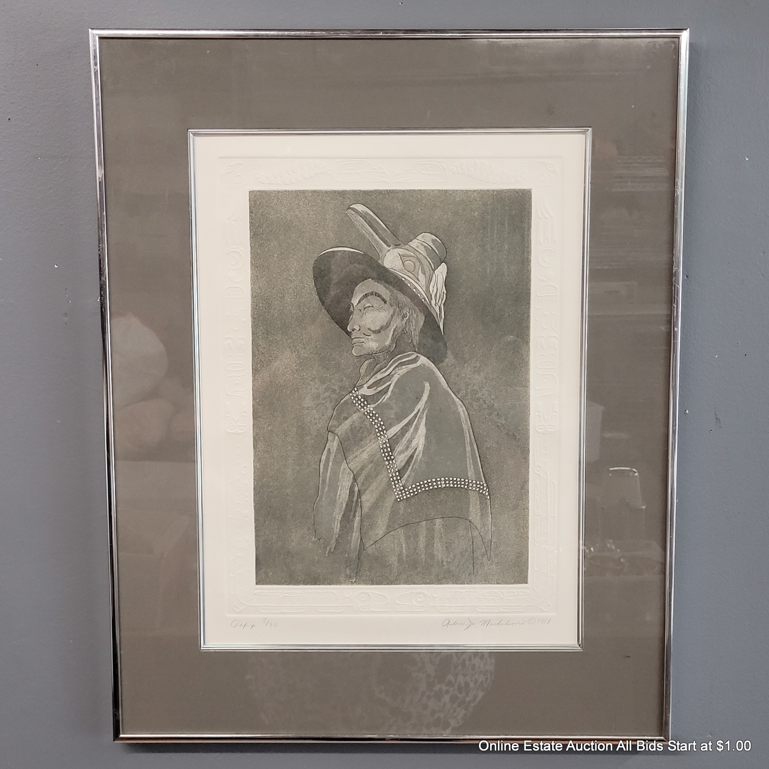 Signed Arlene Jo Mickelson Etching Framed And Matted 8/90 #27491 | Auctionninja.com