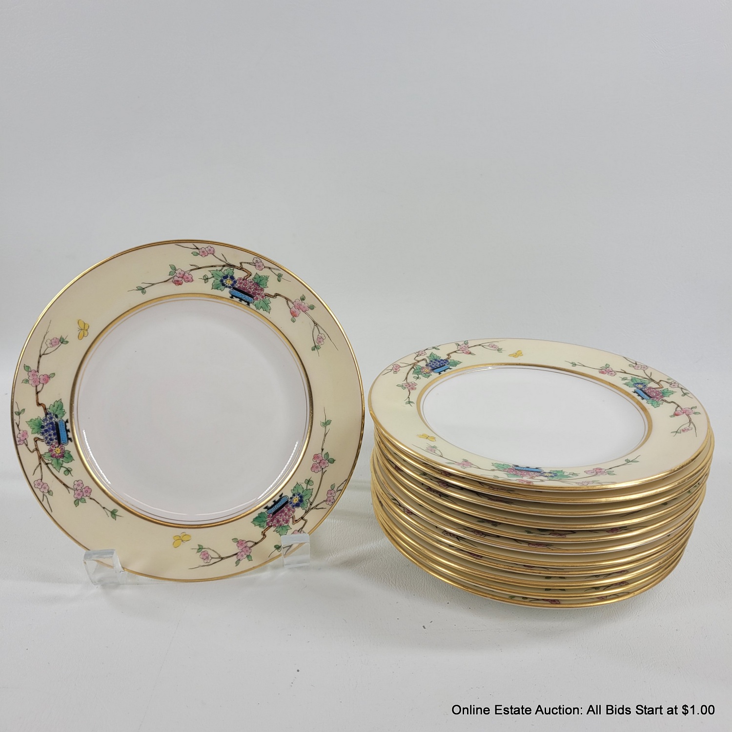12 Lenox Mandarin Line Made Exclusively For Ovington Bros. 6.25" Bread ...