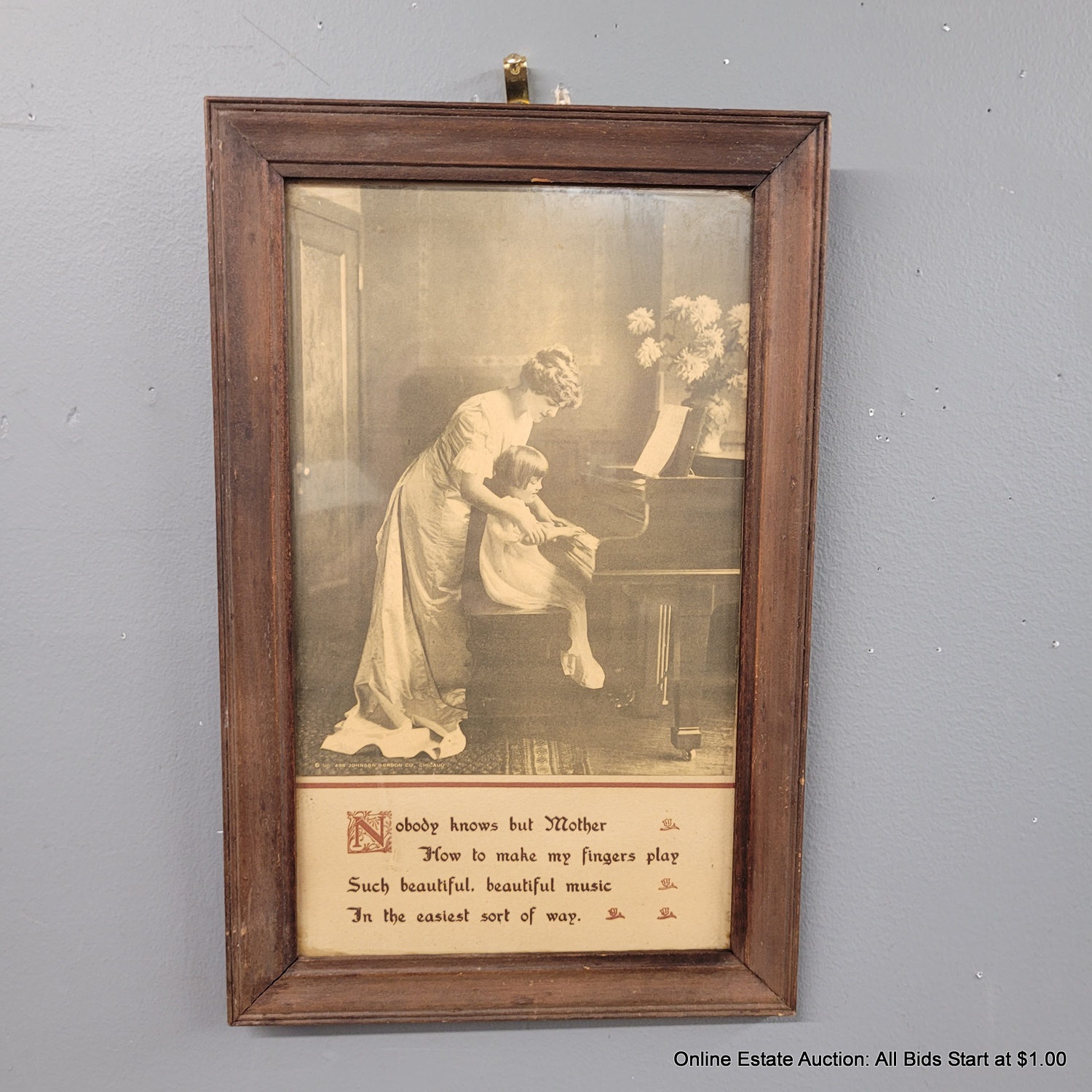 Antique Print With Poem Nobody Knows But Mother Framed #28472 ...